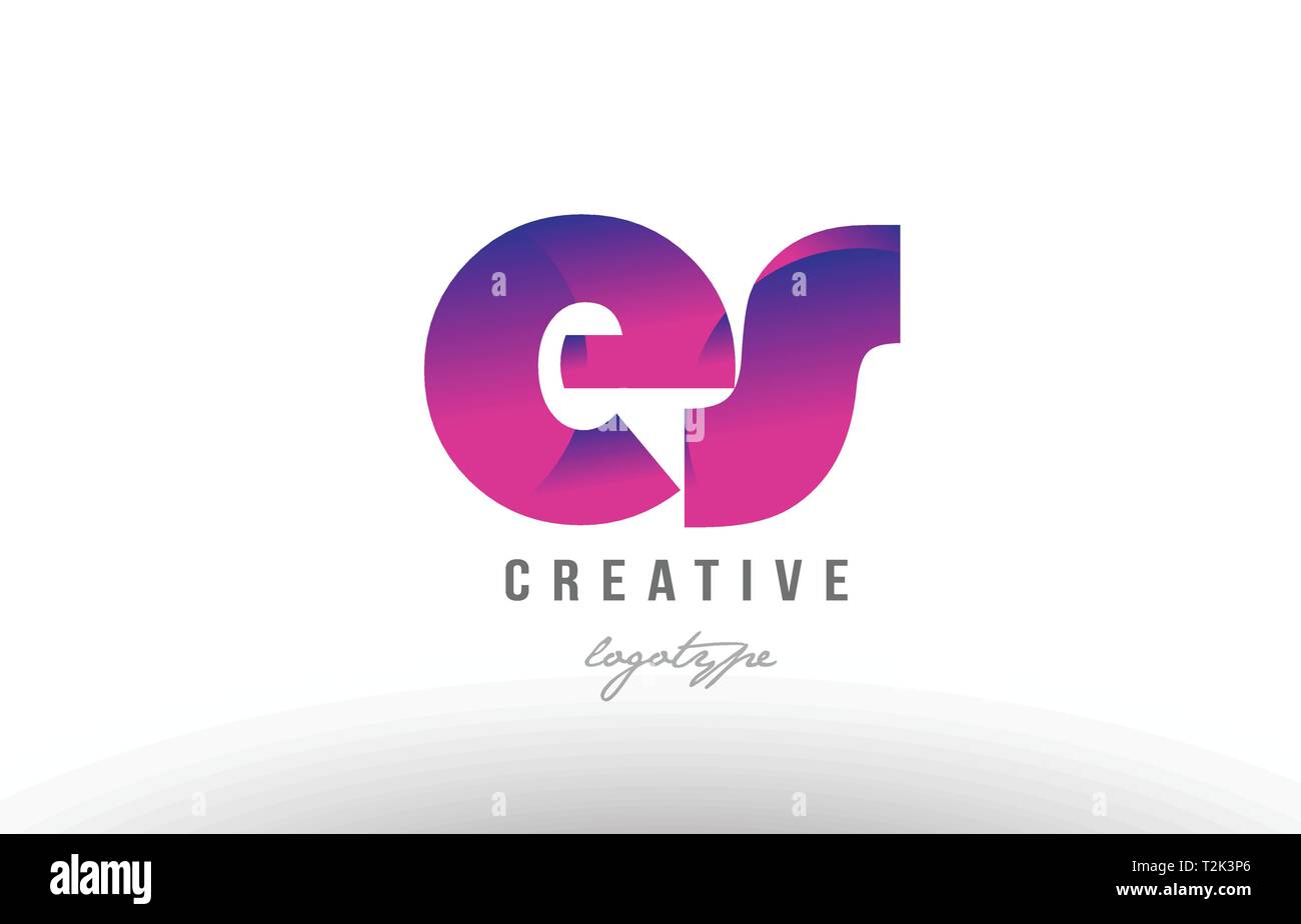 Design of alphabet letter logo combination es e s with pink gradient ...