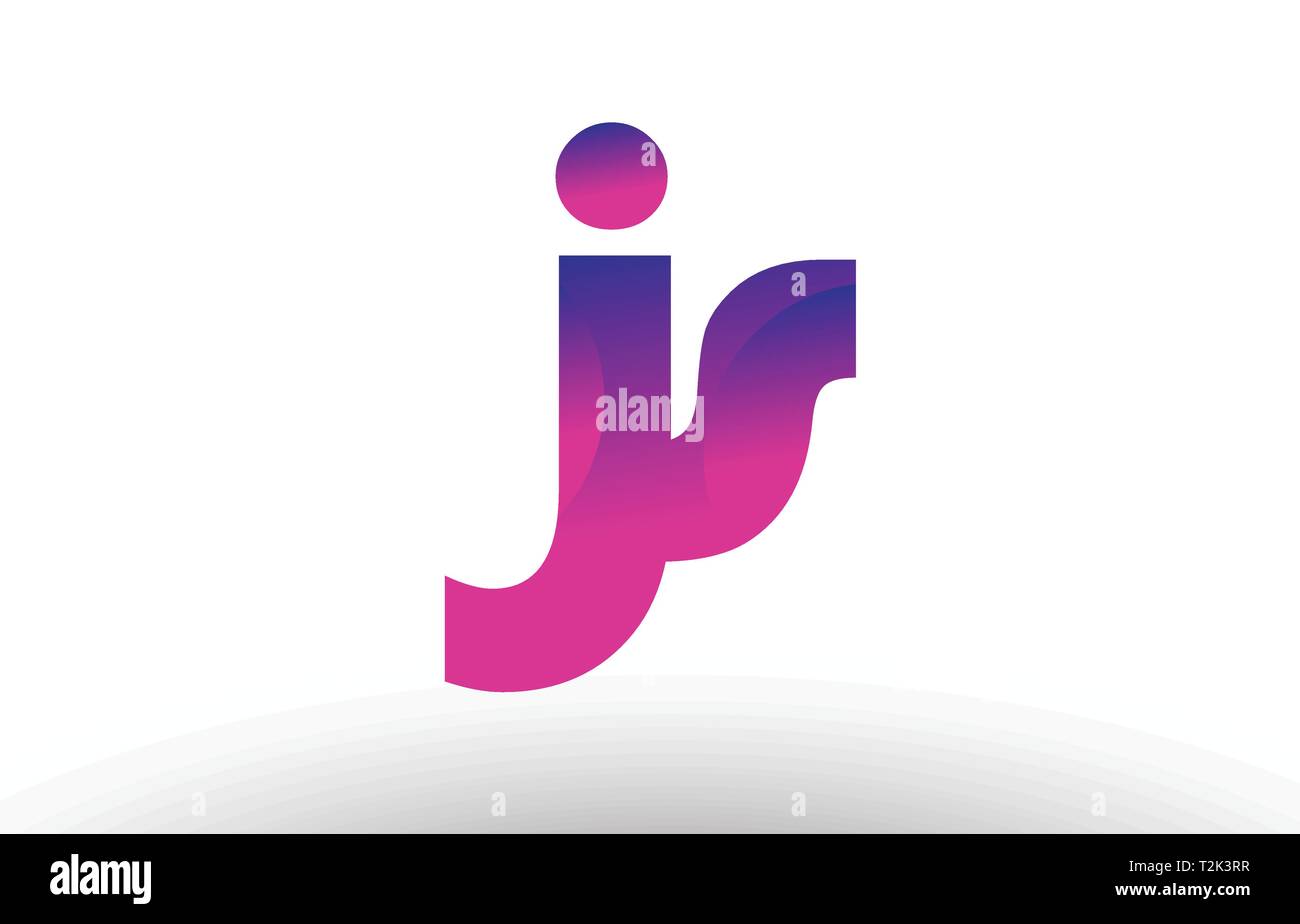 Design of alphabet letter logo combination js j s with pink gradient ...