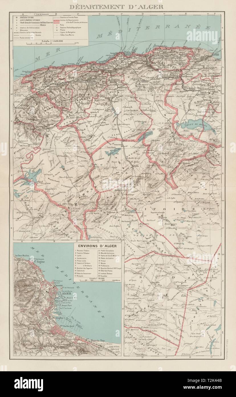 Old map of algiers hi-res stock photography and images - Alamy