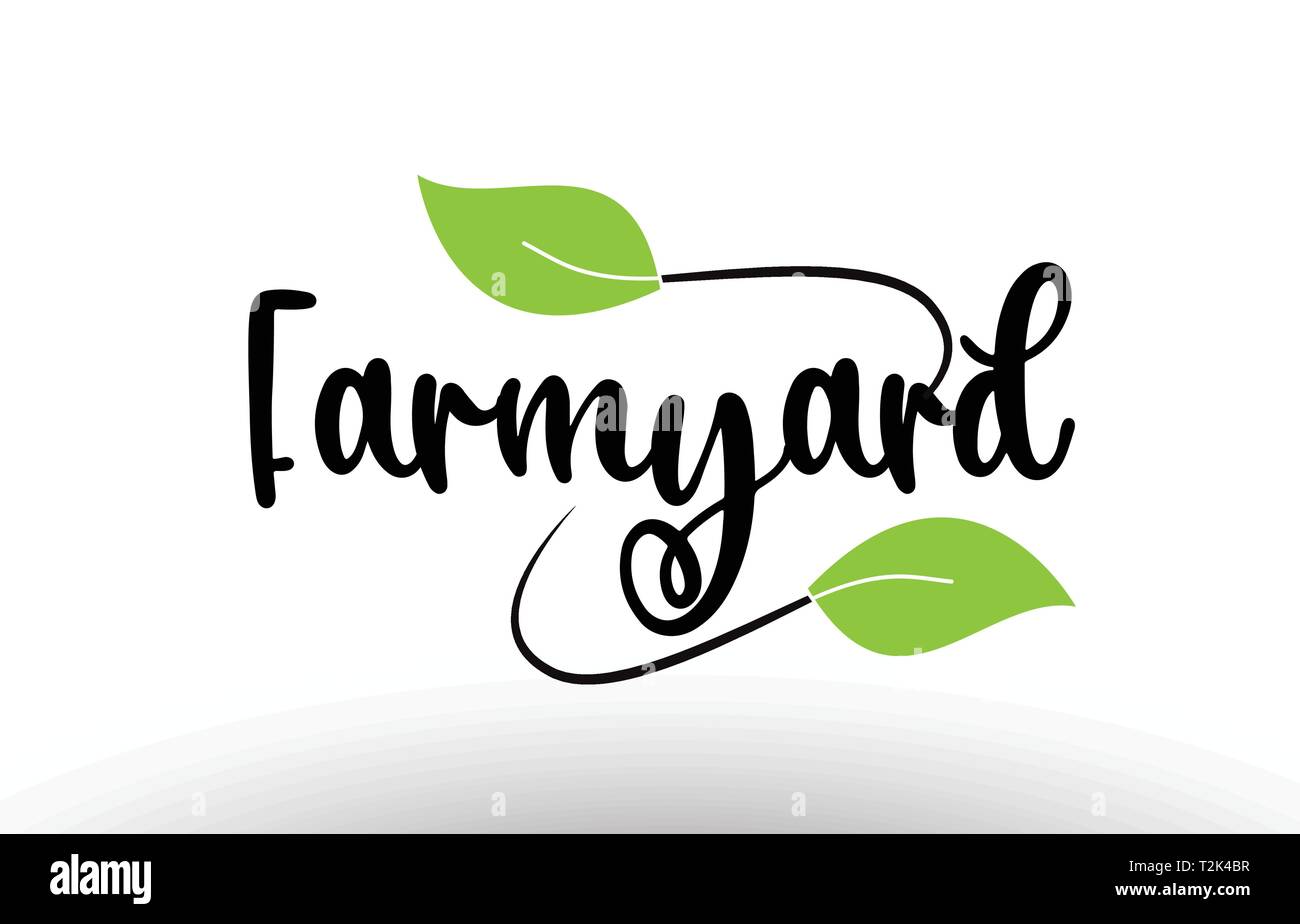 Farmyard word or text with green leaf on white background suitable for ...