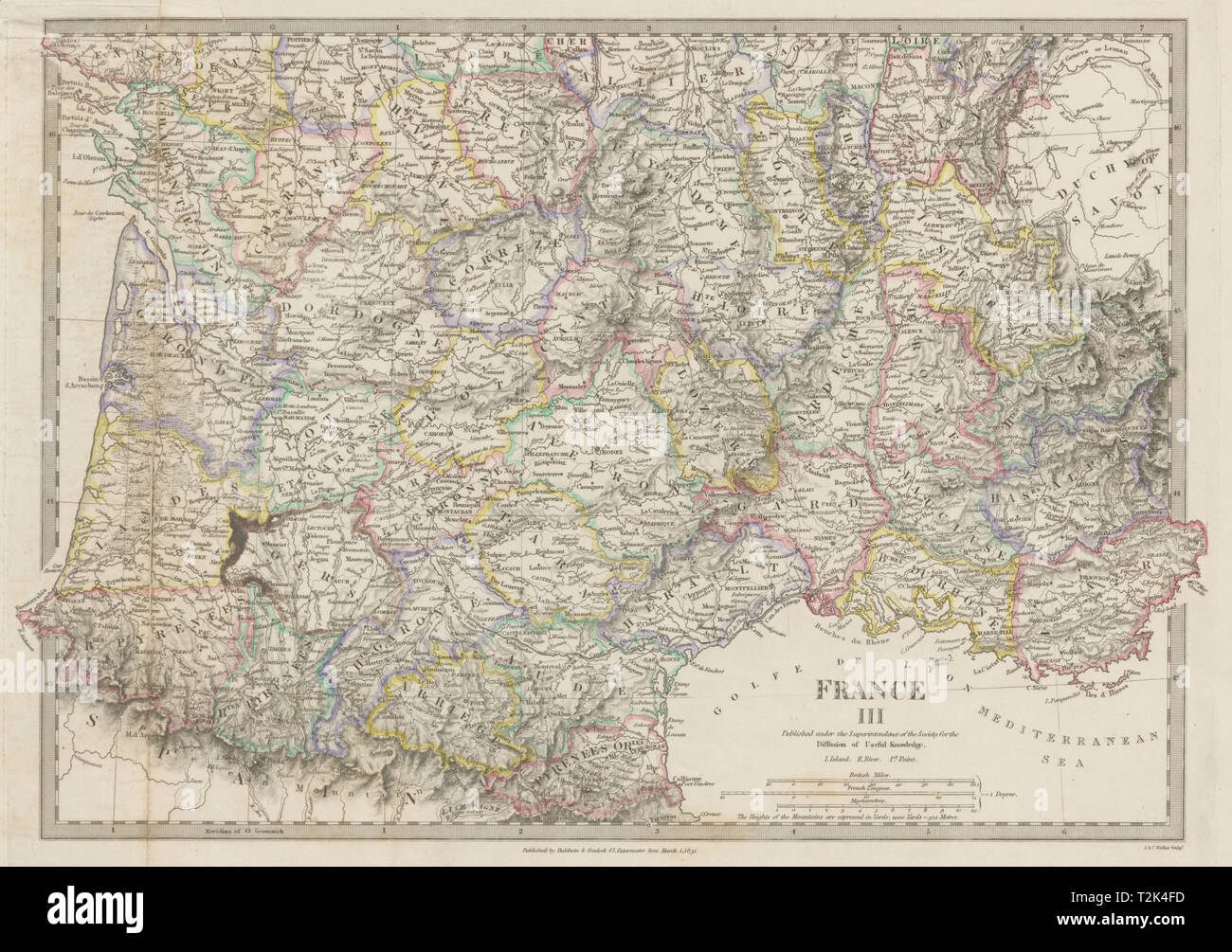 Vintage map of aquitaine hi-res stock photography and images - Alamy
