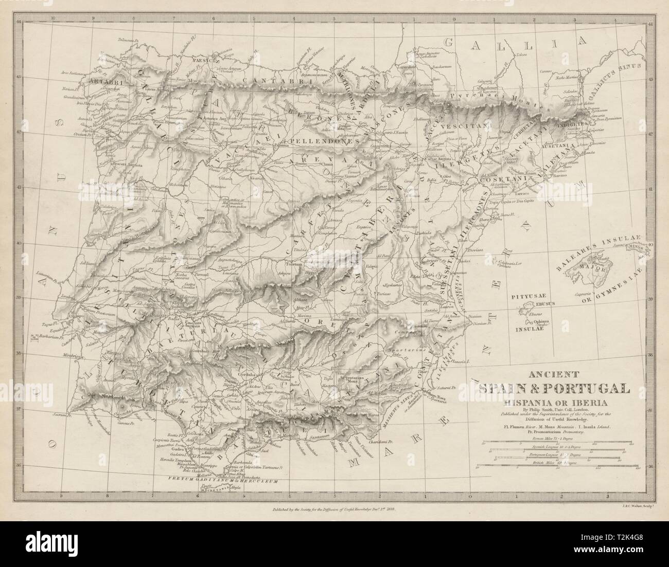 HISPANIA IBERIA. Ancient Portugal & Spain. Roman names & roads. SDUK ...