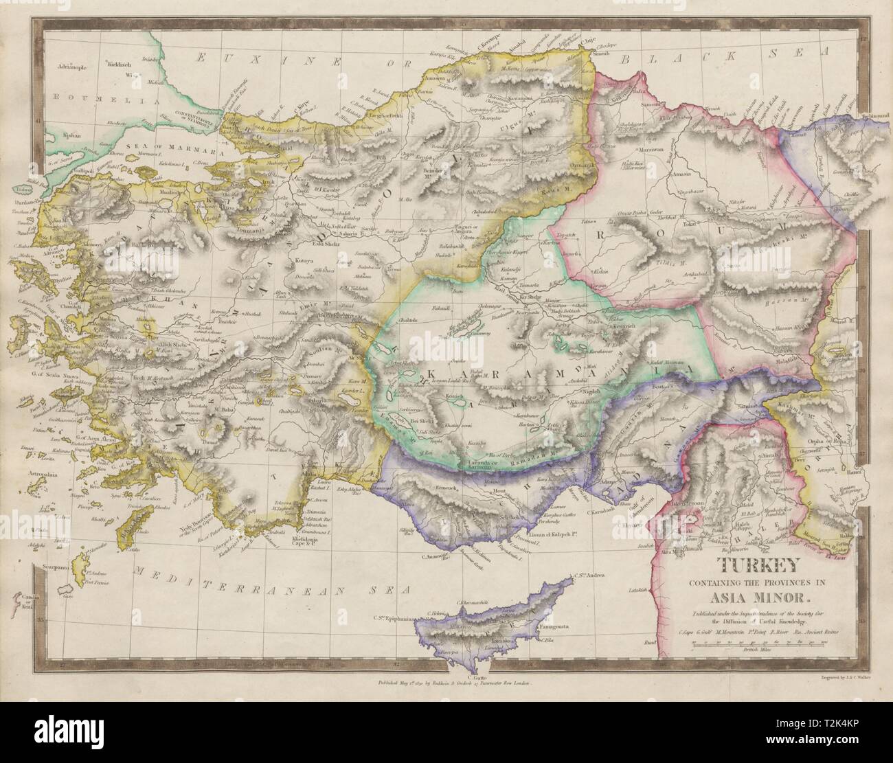 TURKEY. Provinces of Asia Minor. Karamania Adana Roum Itchi. SDUK 1844 ...