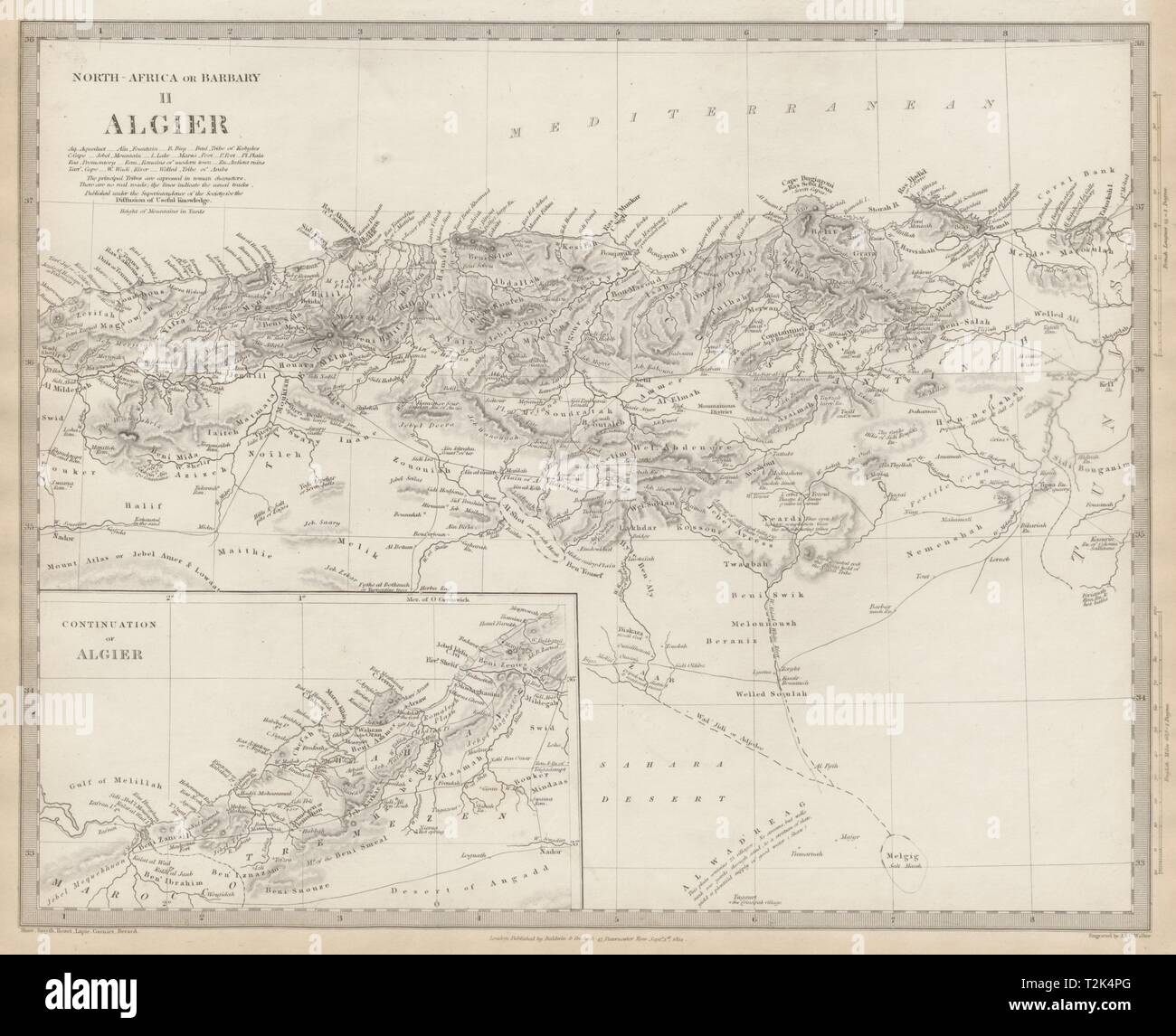 Old map of algiers hi-res stock photography and images - Alamy