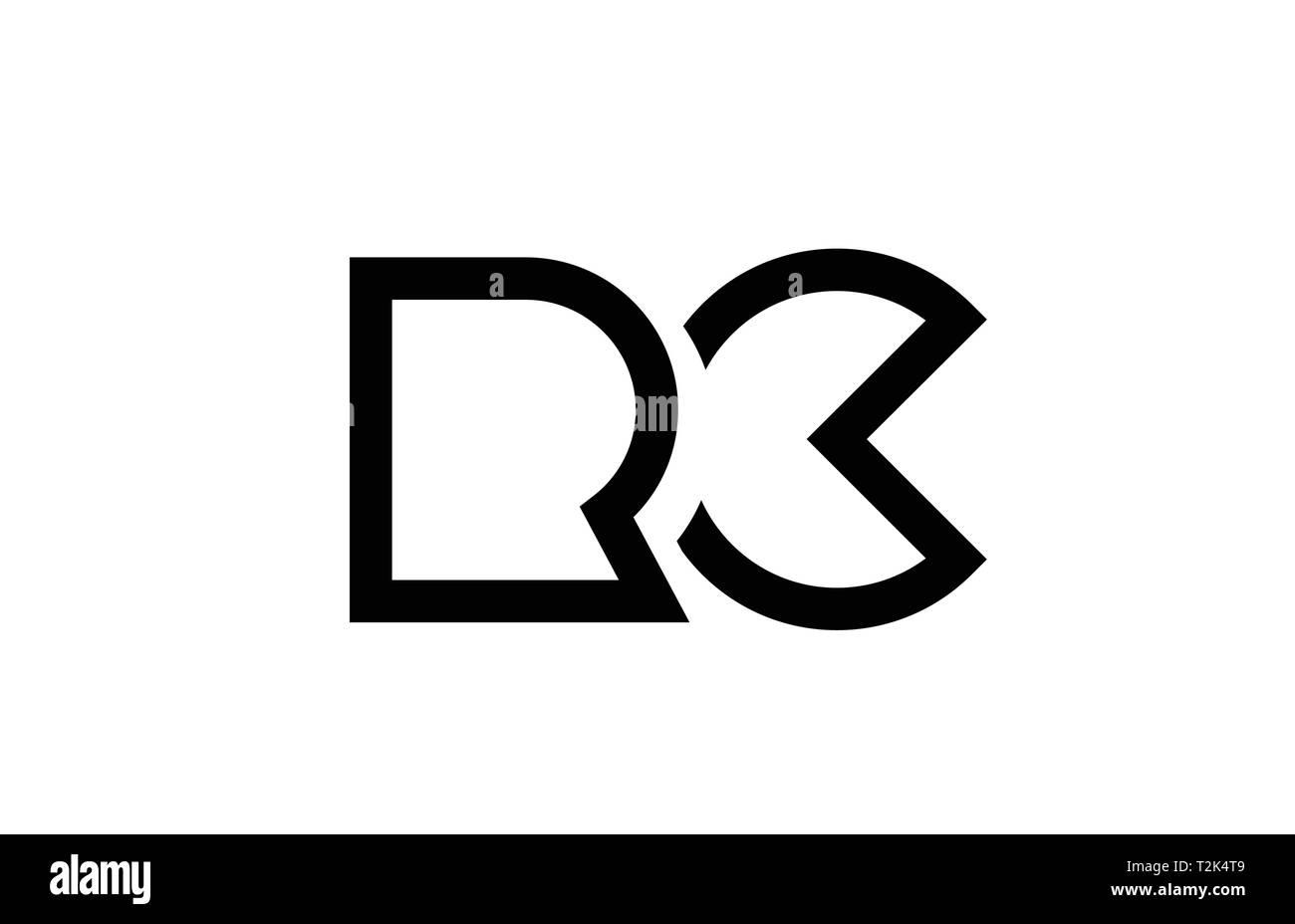 black and white alphabet letter logo combination rc r c design suitable ...