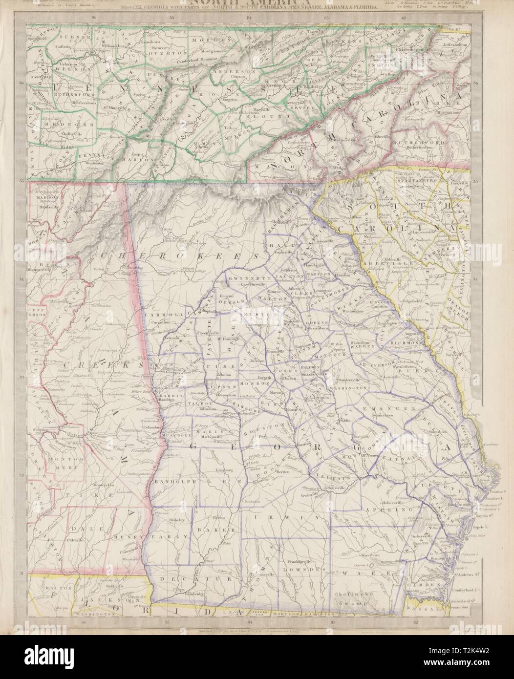 USA. Alabama Georgia Cherokee & Muscogee villages. TN SC NC FL. SDUK ...