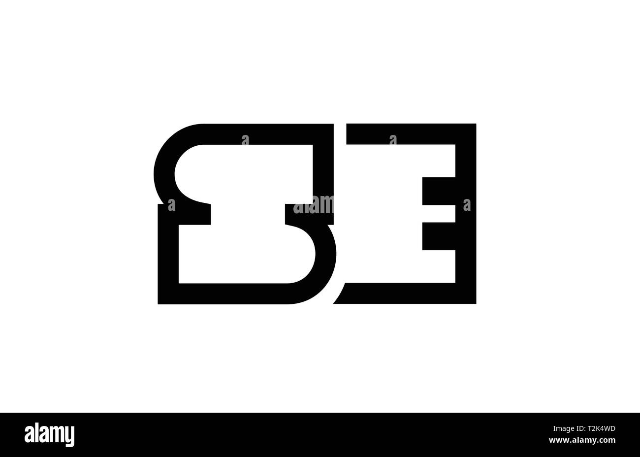 black and white alphabet letter logo combination se s e design suitable ...