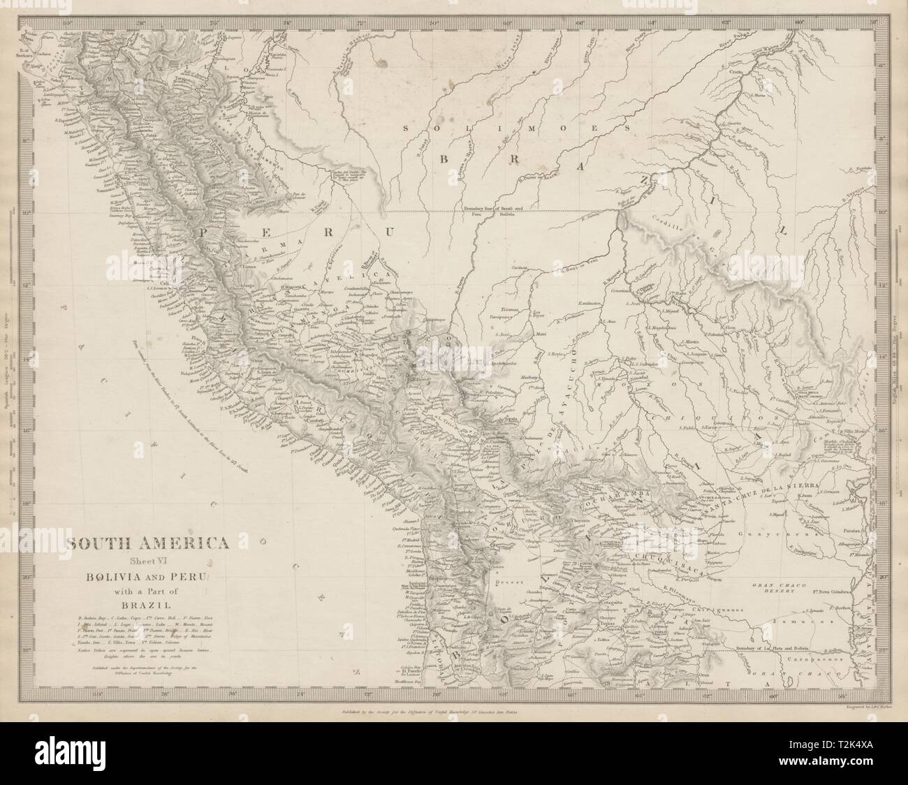 PERU, BOLIVIA & part of Brazil. Indian tribes. Bolivian Litoral. SDUK ...