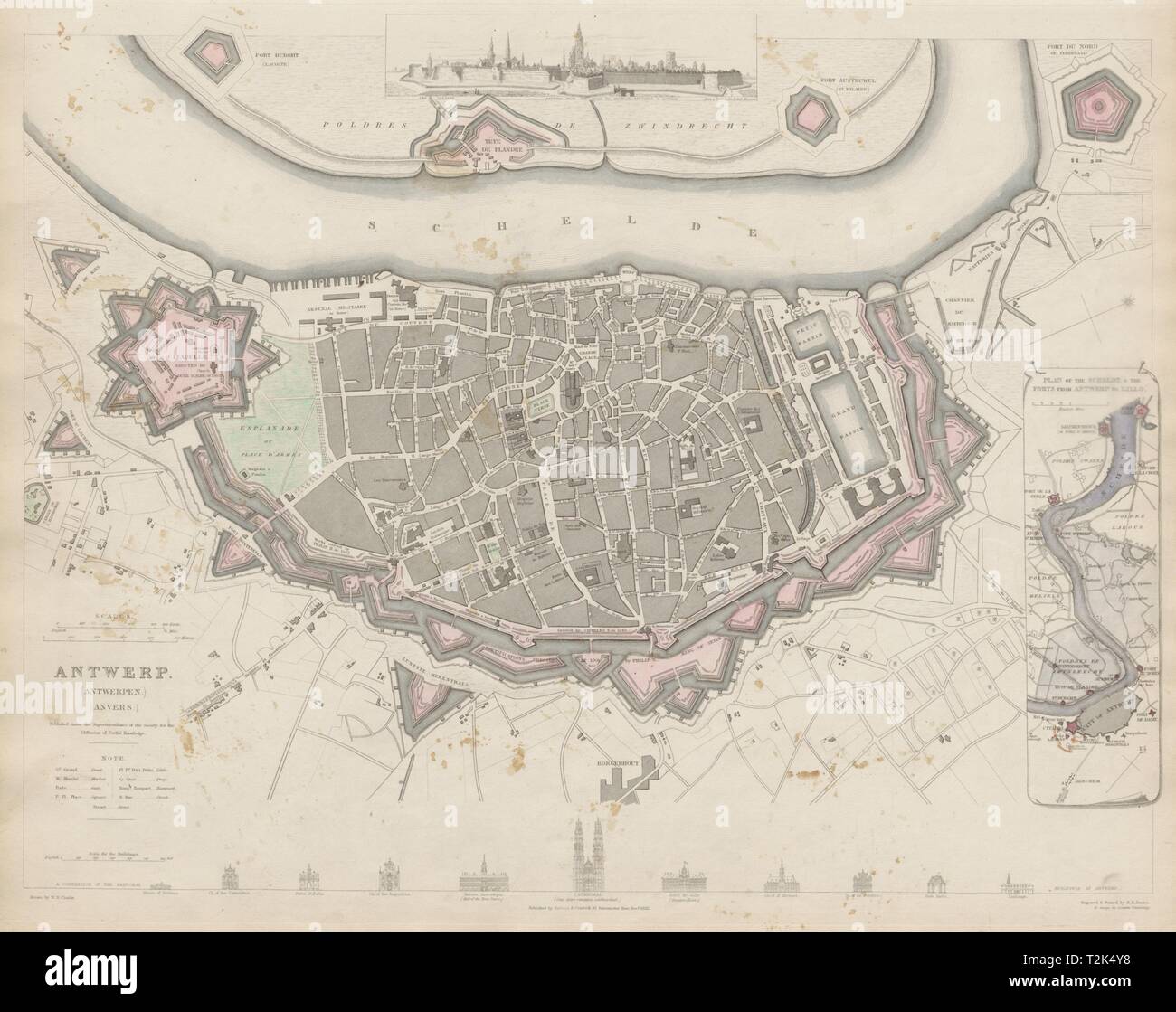 Old map of antwerpen hi-res stock photography and images - Alamy