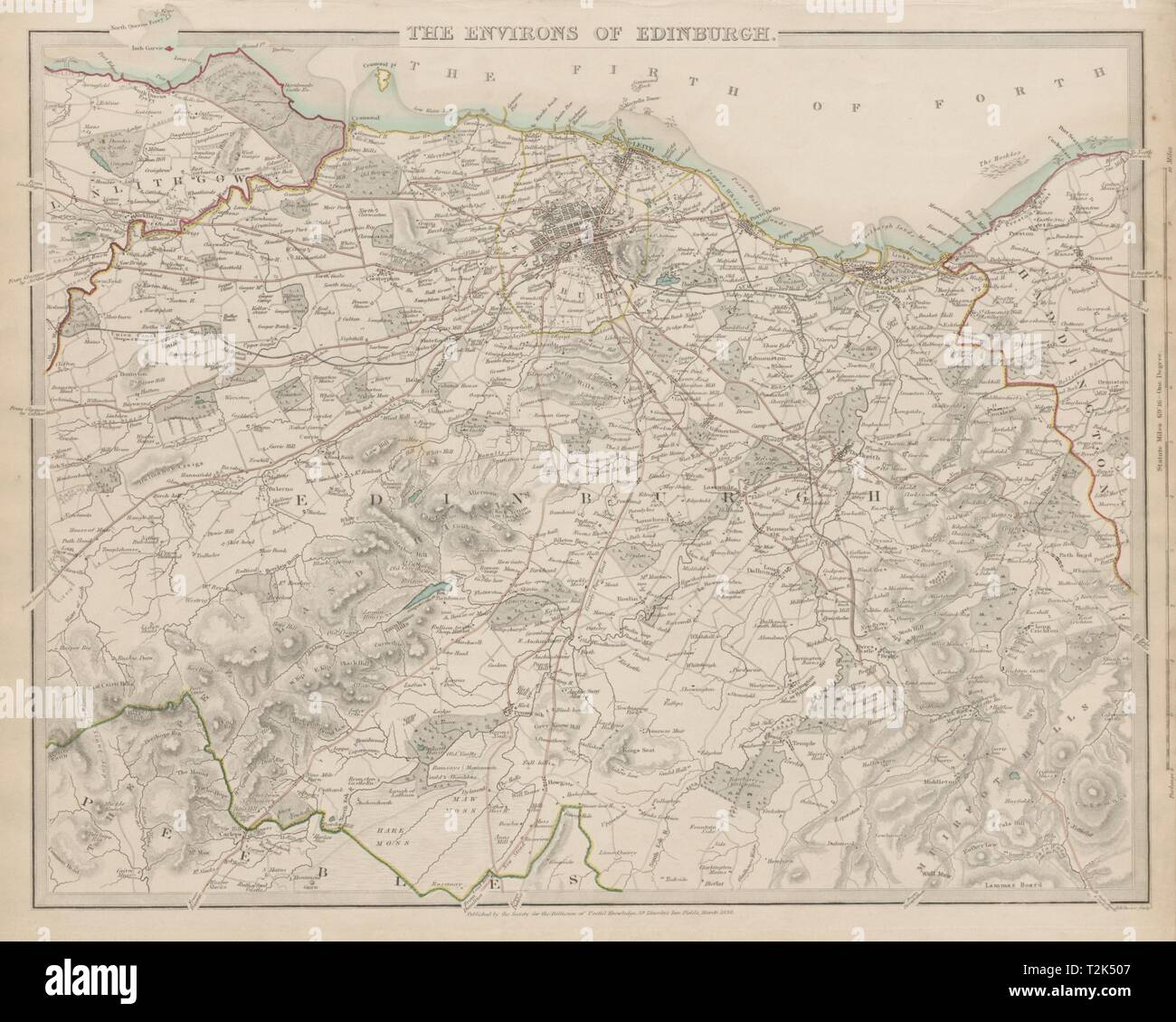Map of the environs of edinburgh hi-res stock photography and images ...