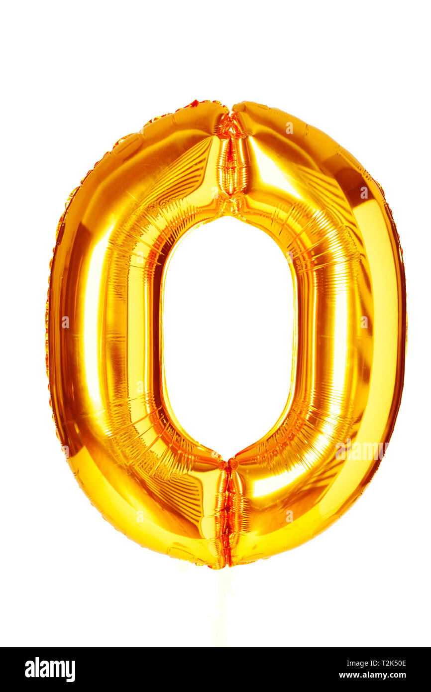 Number zero golden foil Cut Out Stock Images & Pictures - Alamy