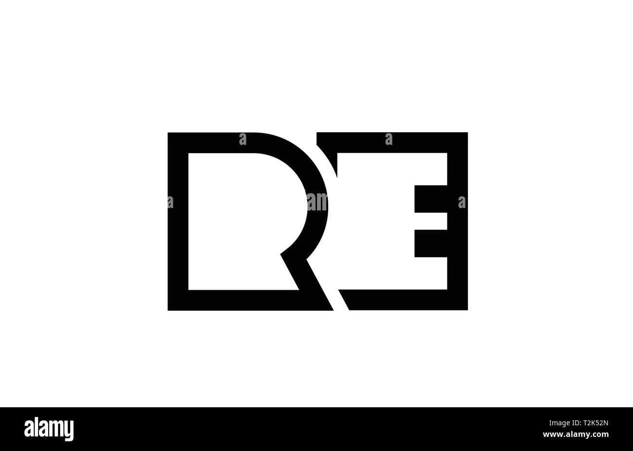 Letter r e logo Black and White Stock Photos & Images - Alamy