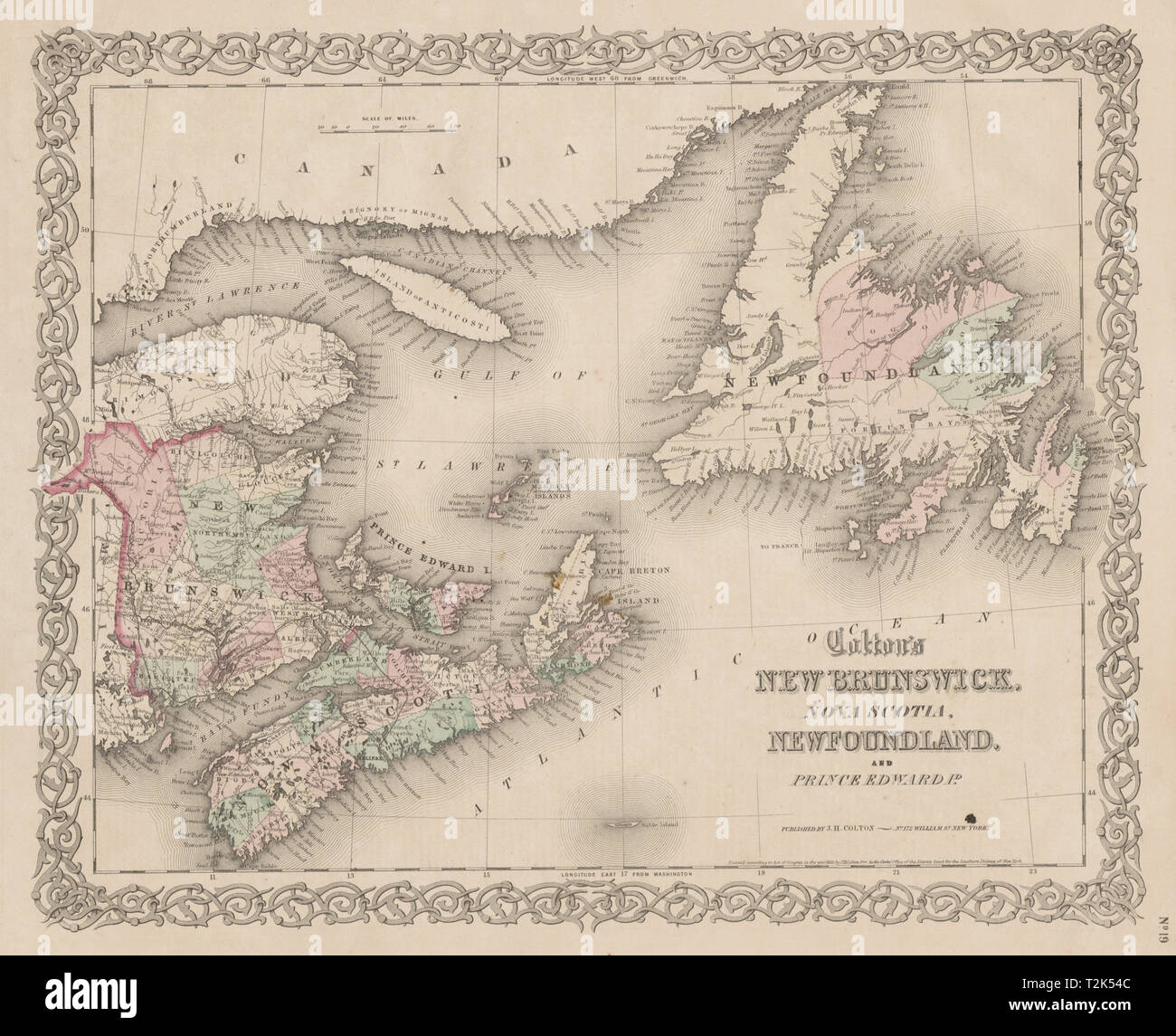 Nova scotia map 19th century hi-res stock photography and images - Alamy