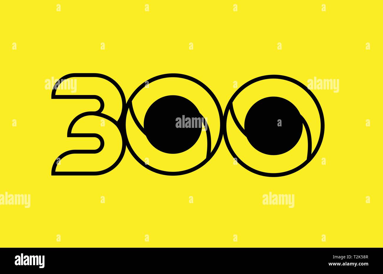 yellow black line number 300 logo icon for a company business or ...