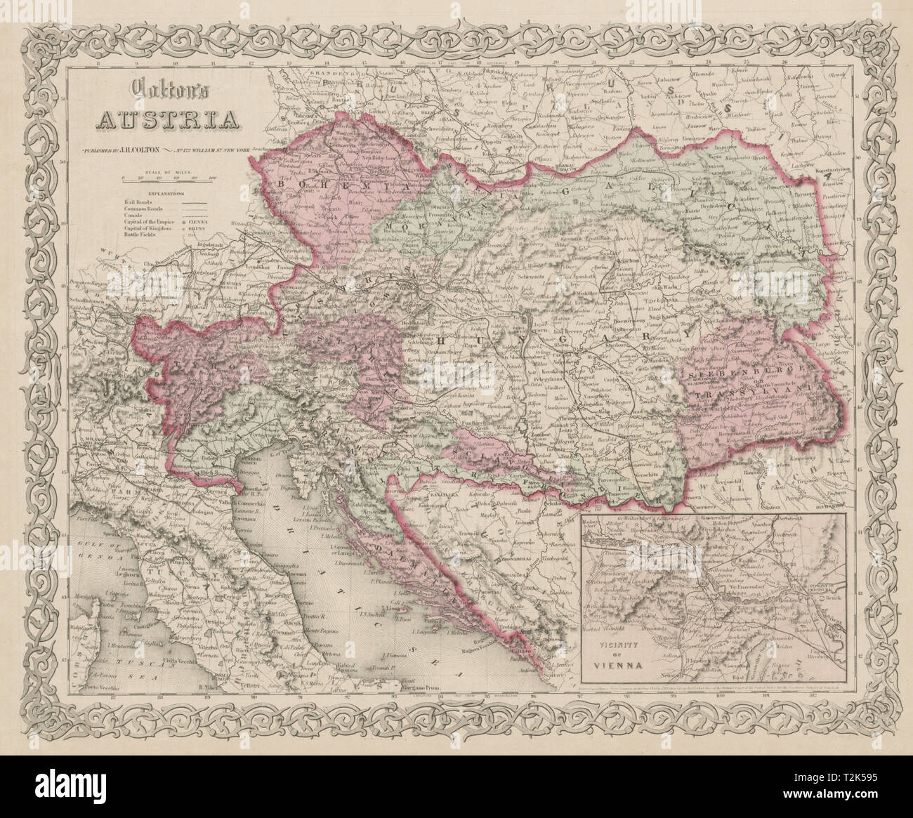 "Colton's Austria" & Hungary. Galicia Bohemia Dalmatia Transylvania ...