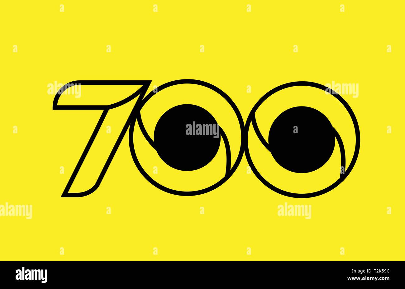 yellow black line number 700 logo icon for a company business or ...