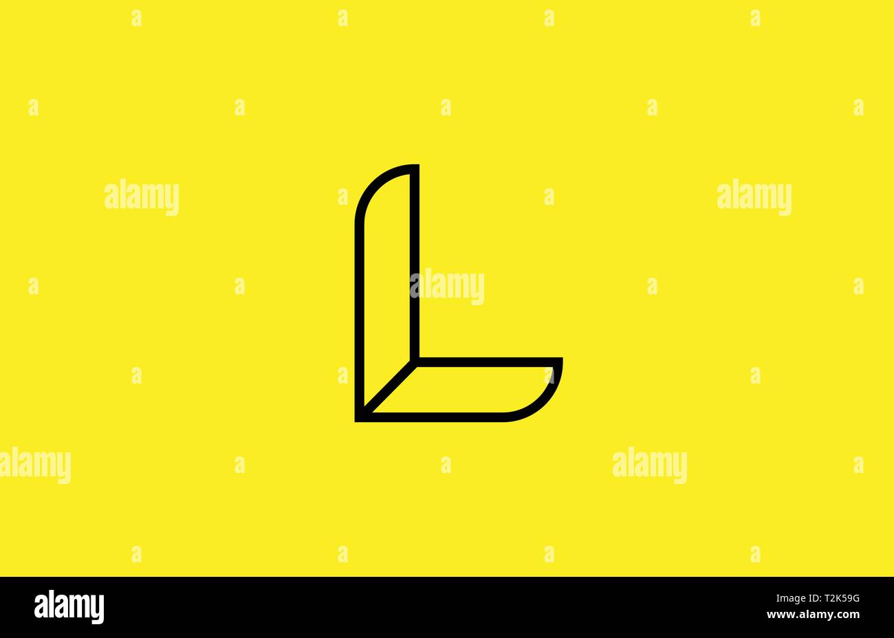 yellow black line alphabet letter L logo icon for a company business or ...
