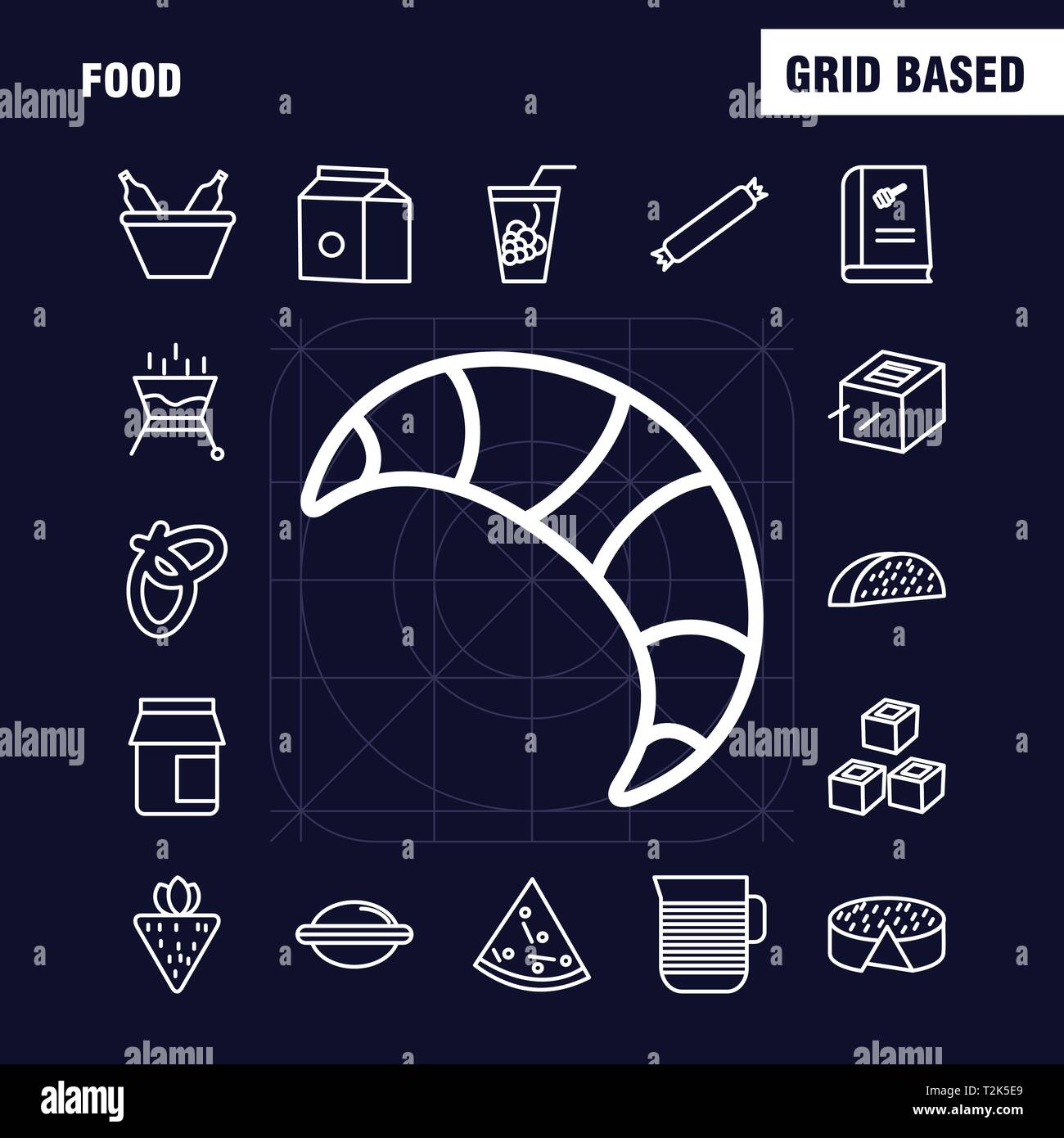 Food Line Icons Set For Infographics, Mobile UX/UI Kit And Print Design ...