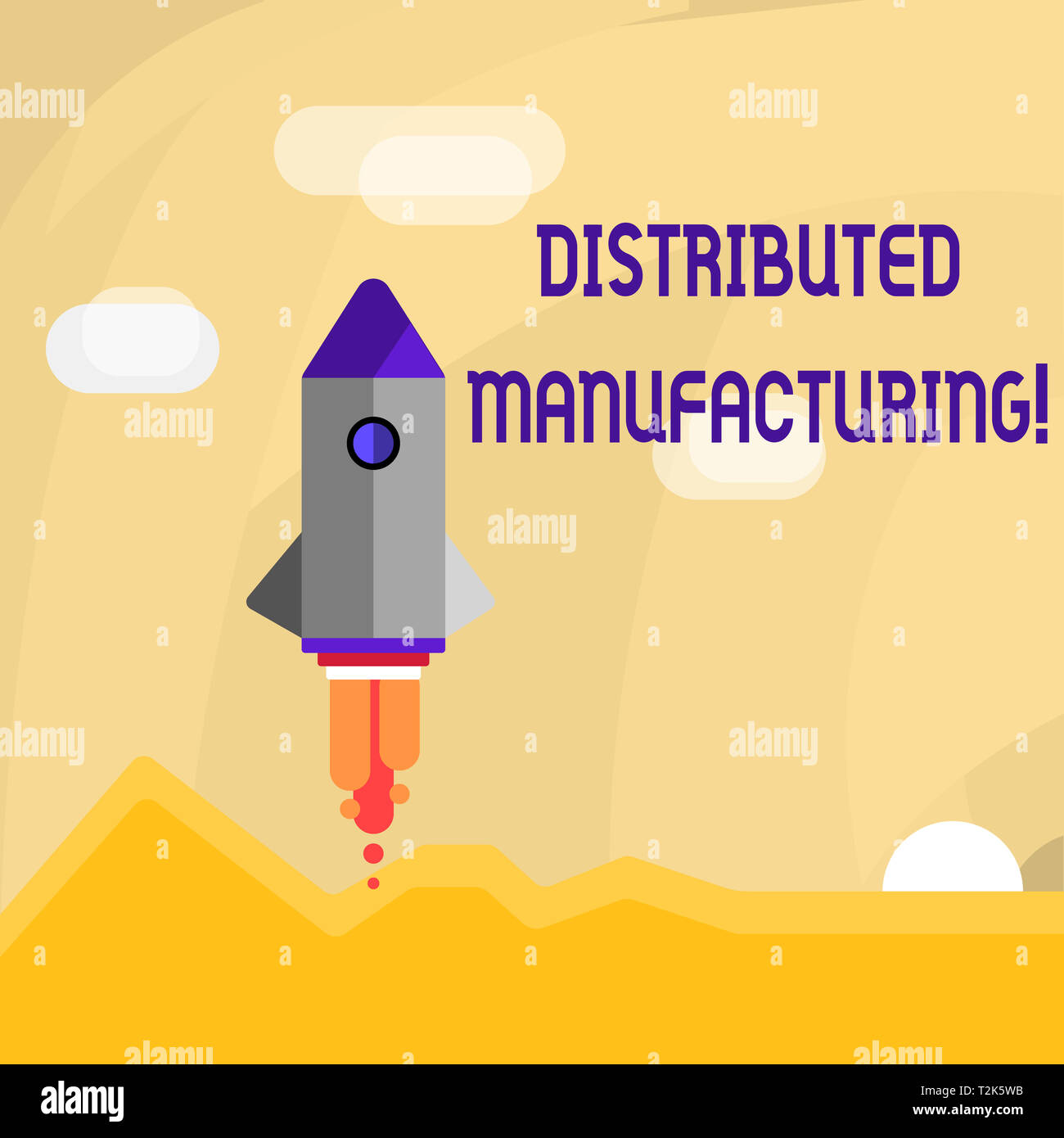 Conceptual hand writing showing Distributed Manufacturing. Concept ...