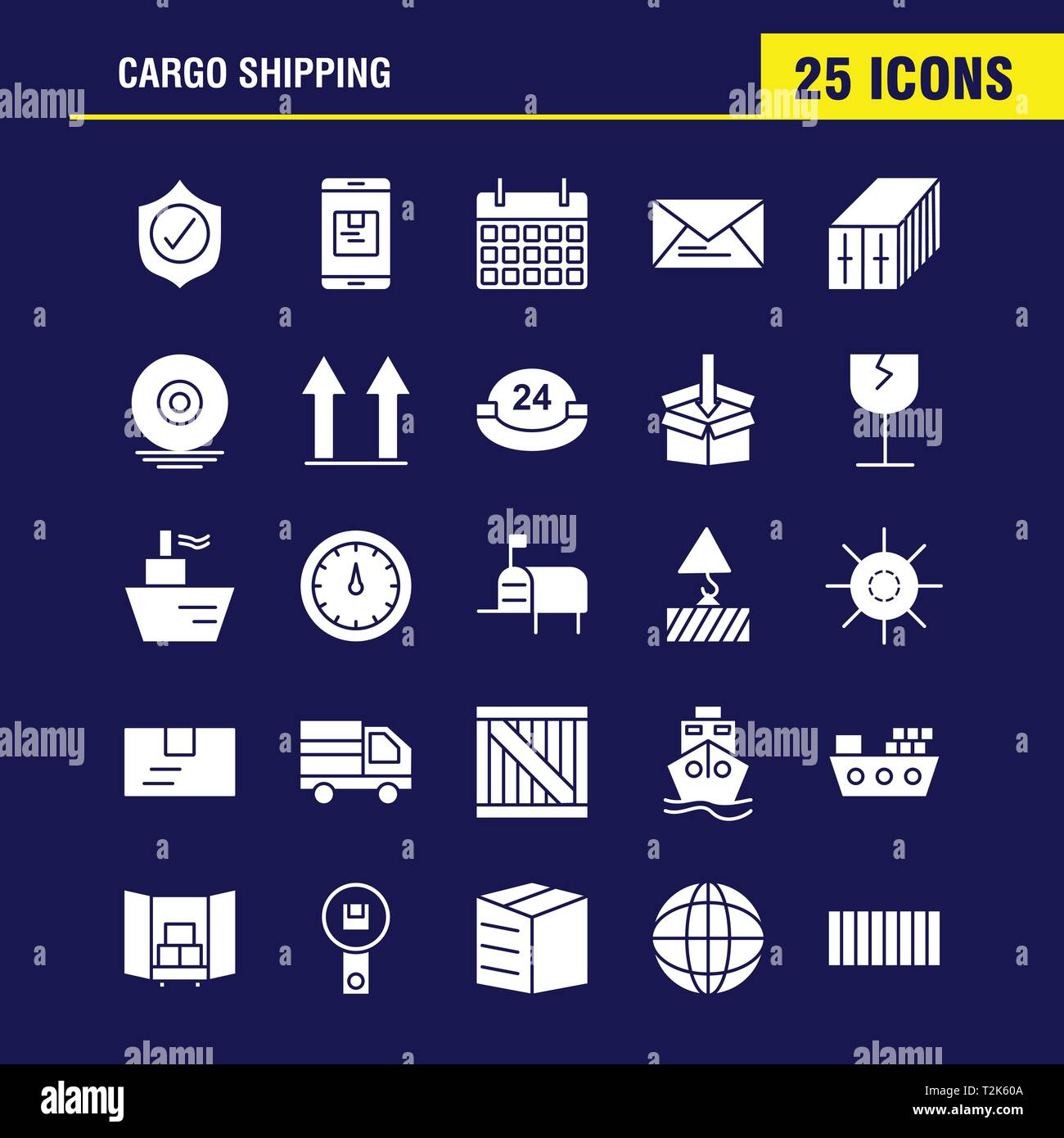 Cargo Shipping Solid Glyph Icon for Web, Print and Mobile UX/UI Kit ...
