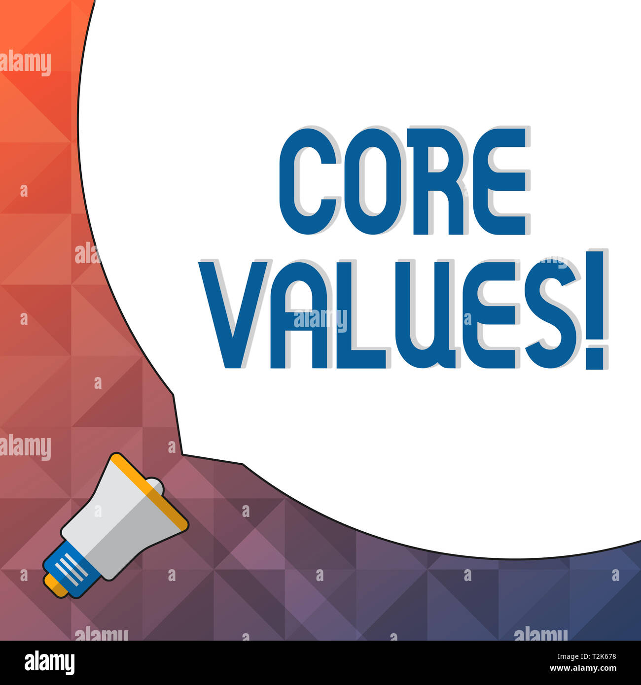 Word writing text Core Values. Business photo showcasing principle that ...