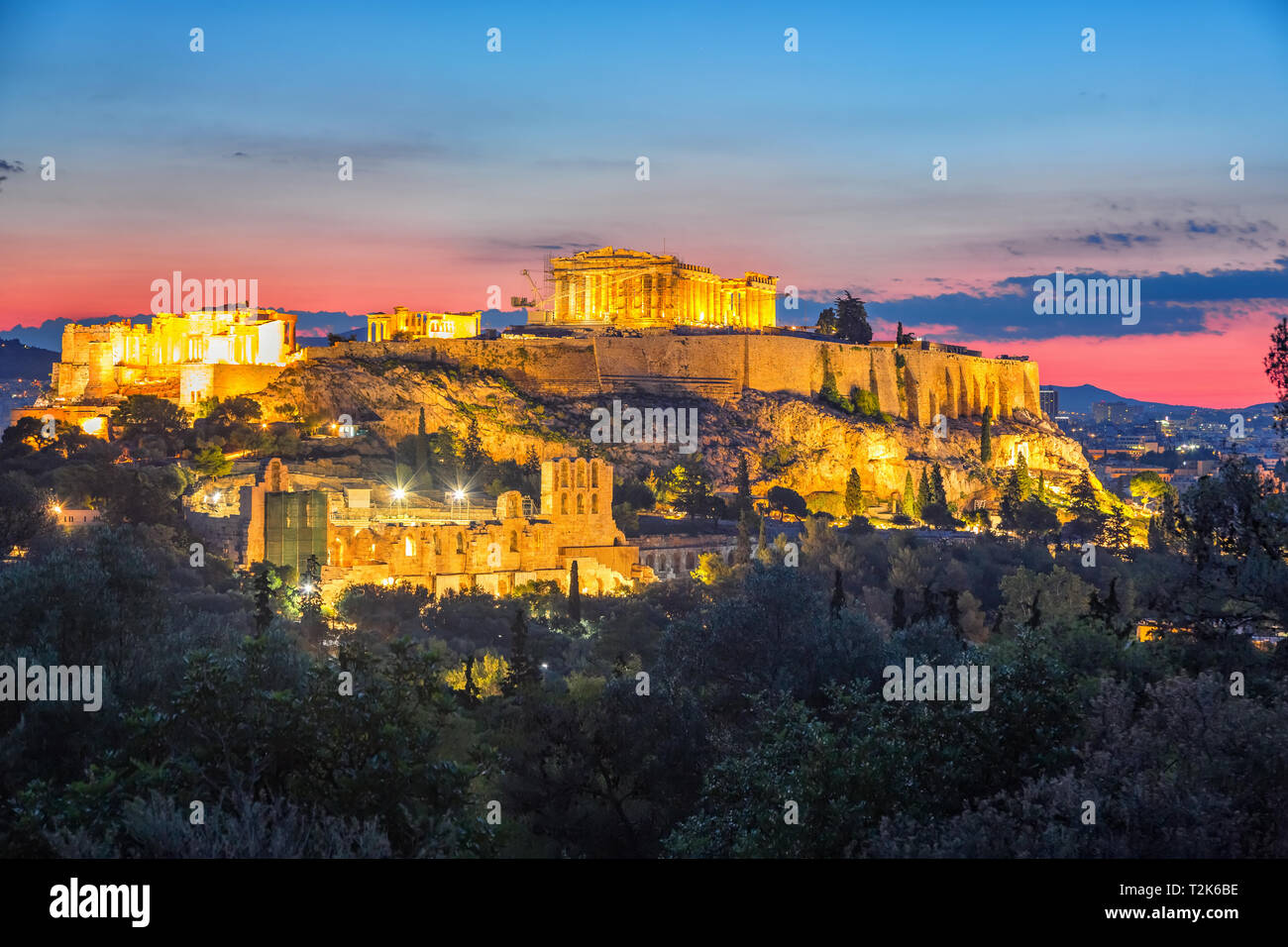 Parthenon, Acropolis of Athens, Greece at summer sunrise Stock Photo ...