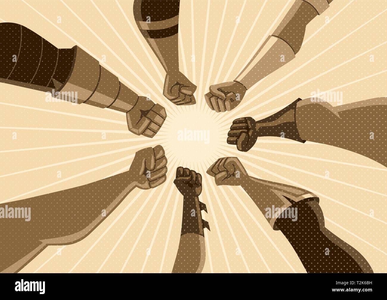 Superhero Team Assemble Vintage Stock Vector Image & Art - Alamy