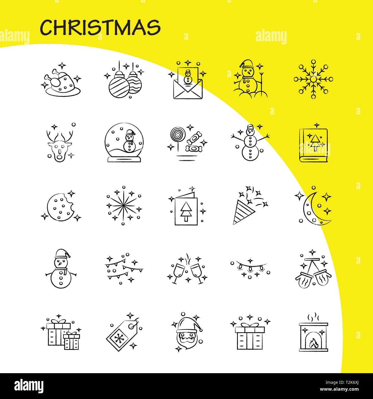 Christmas Hand Drawn Icons Set For Infographics, Mobile UX/UI Kit And ...