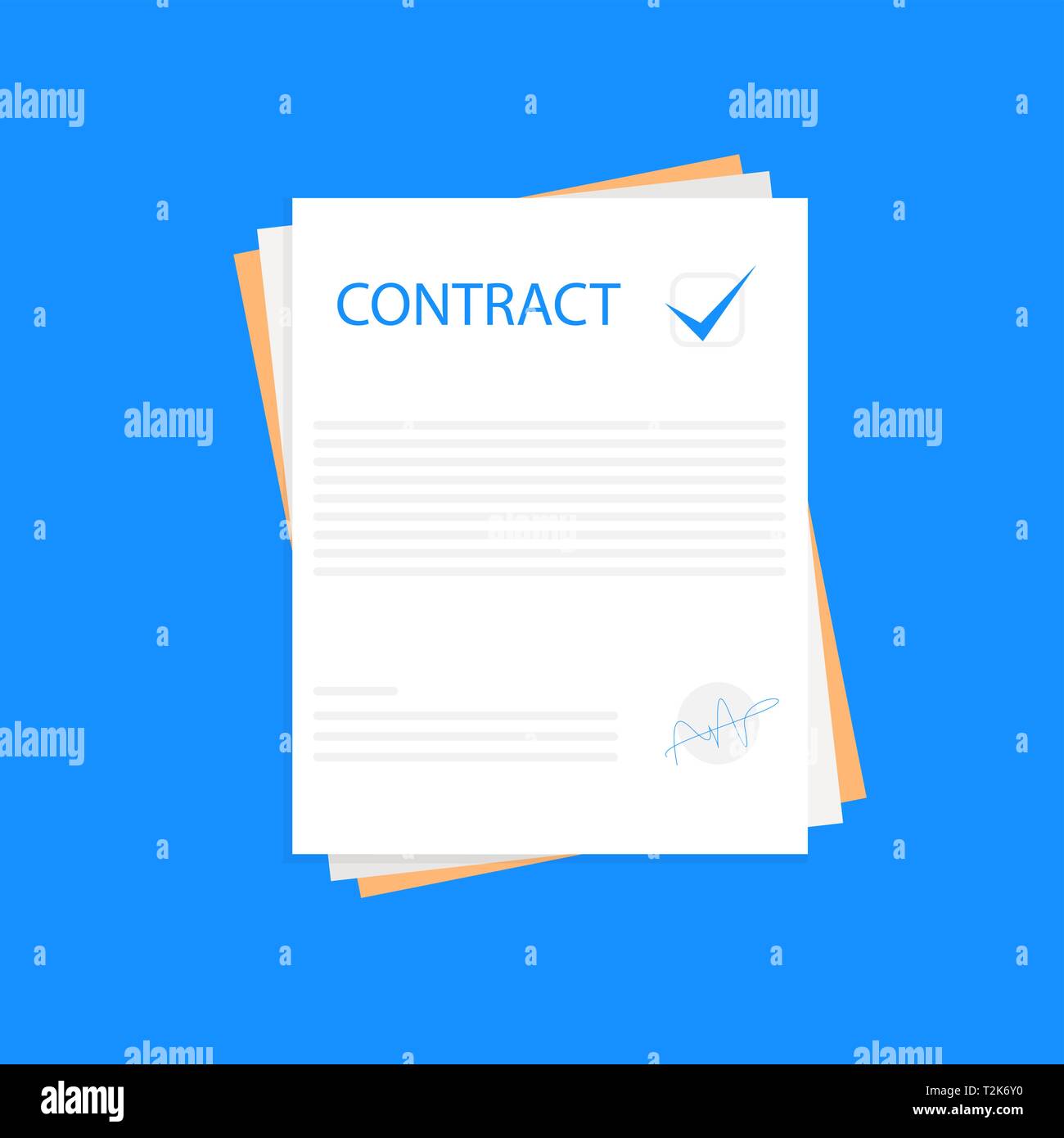 Contract or document signing icon. Signing contract simple style on a ...