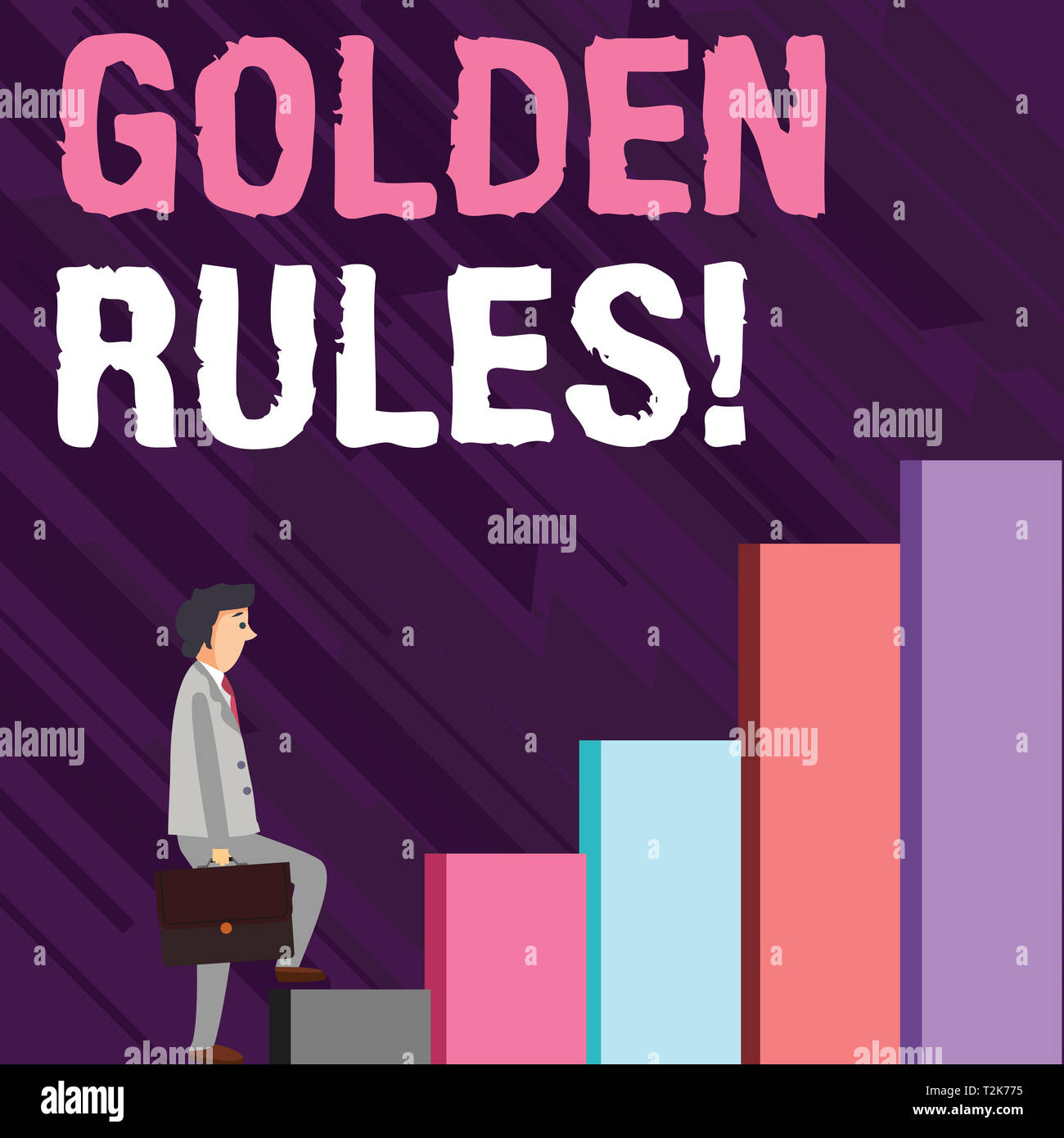 Writing note showing Golden Rules. Business concept for principle ...