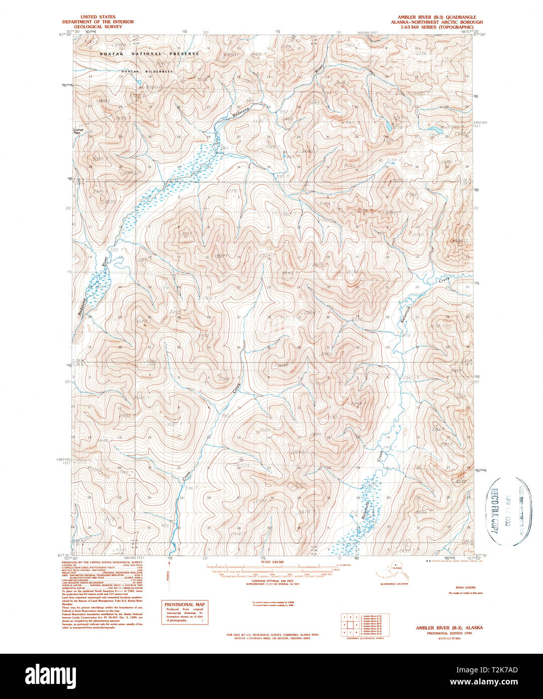 USGS TOPO Map Alaska AK Ambler River B-3 361703 1990 63360 Restoration ...