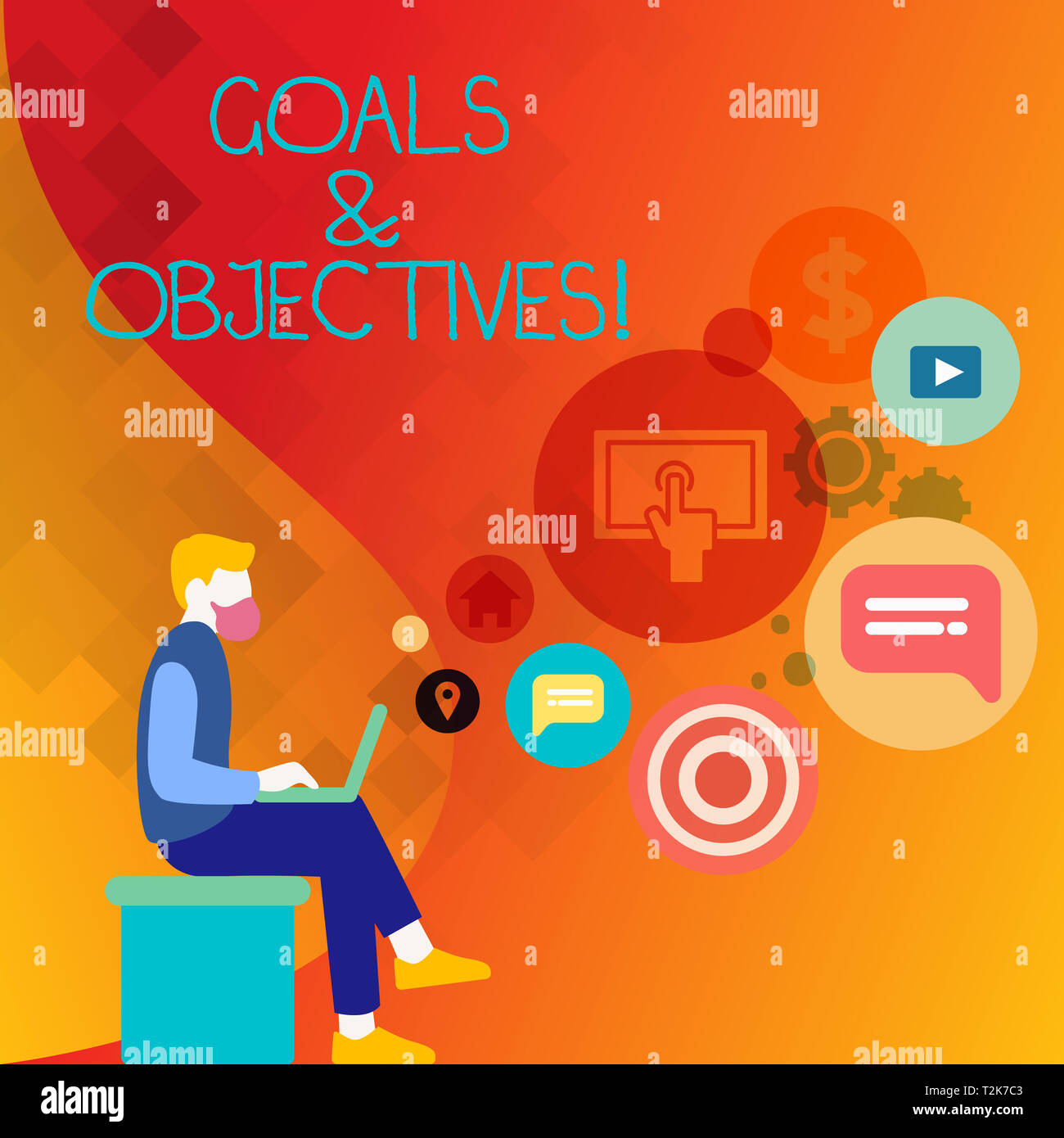 Text sign showing Goals And Objectives. Business photo text define ...