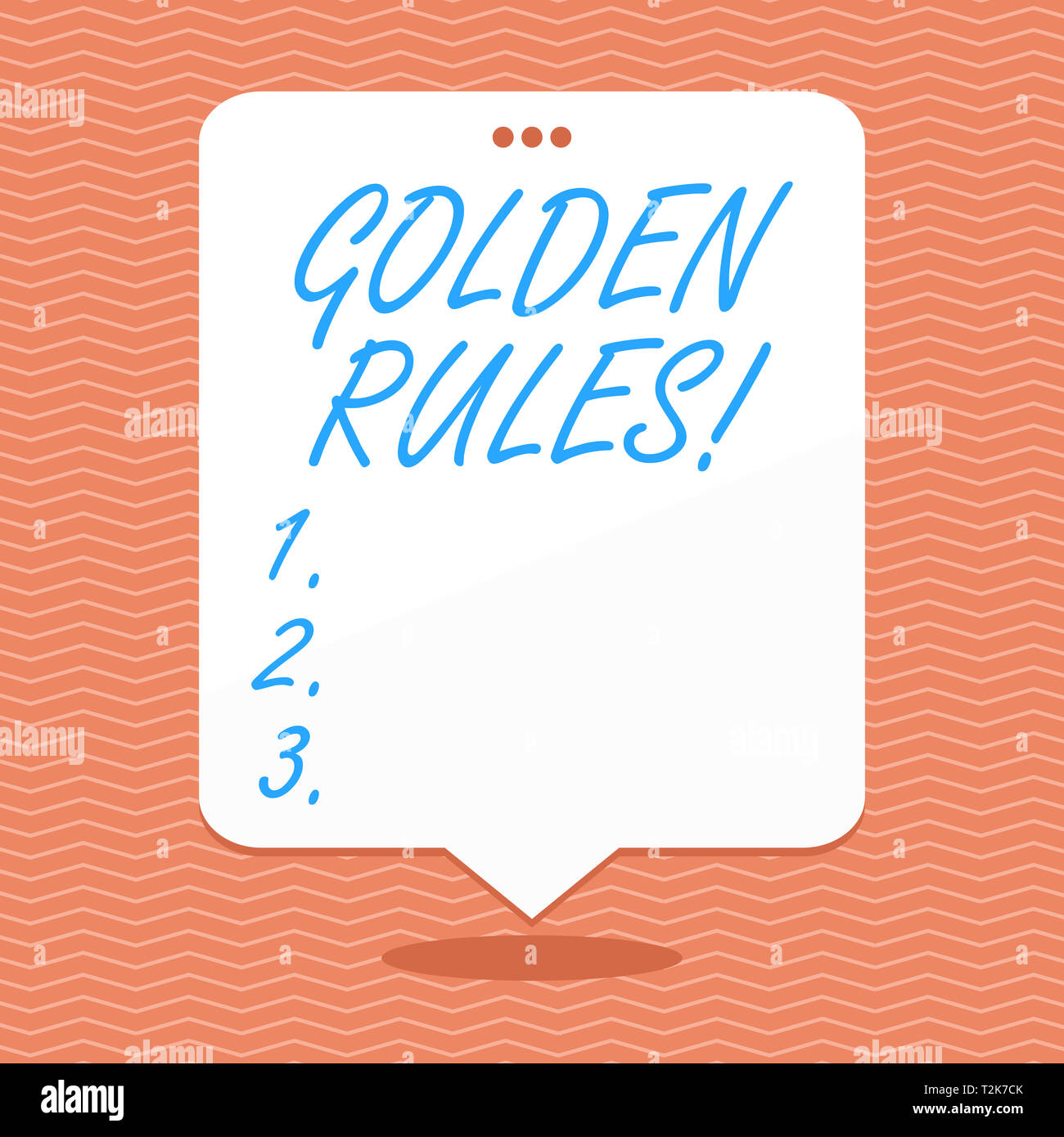 Conceptual hand writing showing Golden Rules. Concept meaning principle should followed to ...