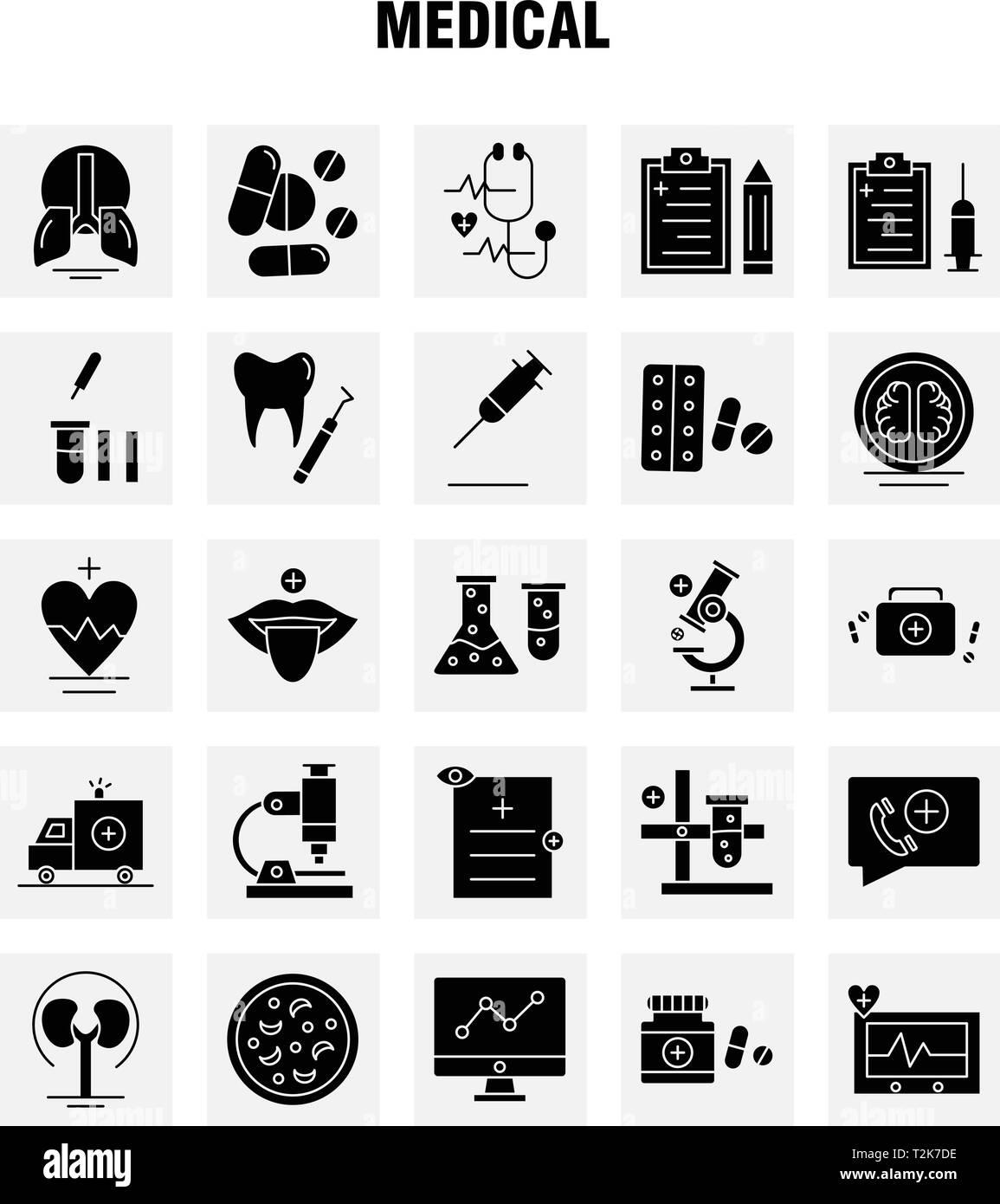 Medical Solid Glyph Icons Set For Infographics, Mobile UX/UI Kit And ...