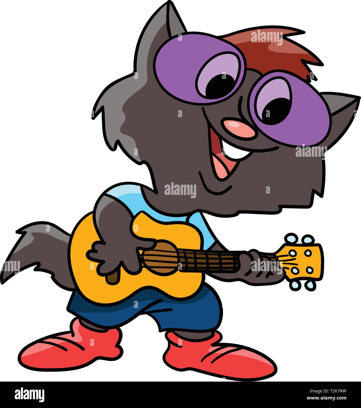 Cute boy playing guitar Stock Vector Images - Alamy