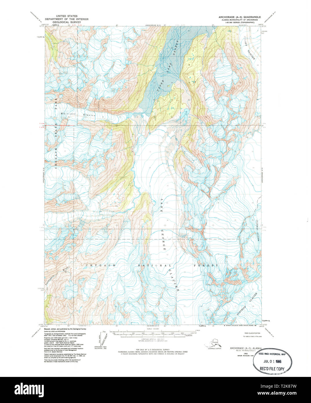 Anchorage alaska map Cut Out Stock Images & Pictures - Alamy