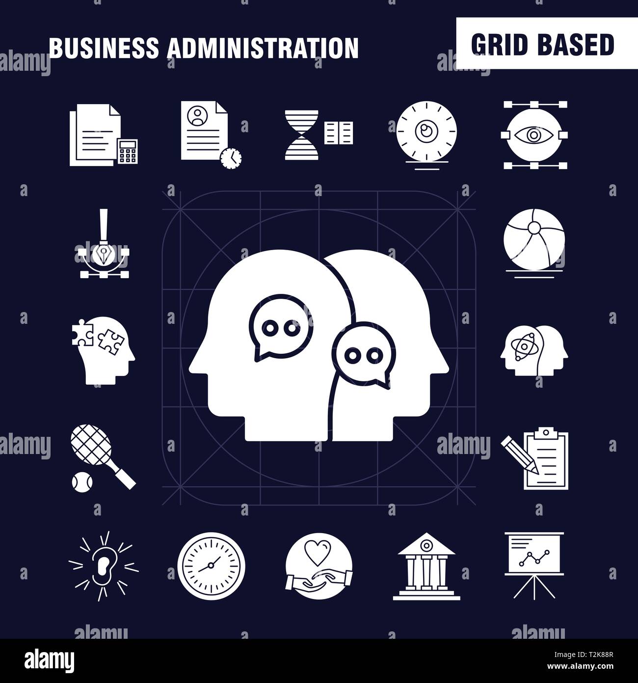 Business Concepts Solid Glyph Icons Set For Infographics, Mobile UX/UI ...