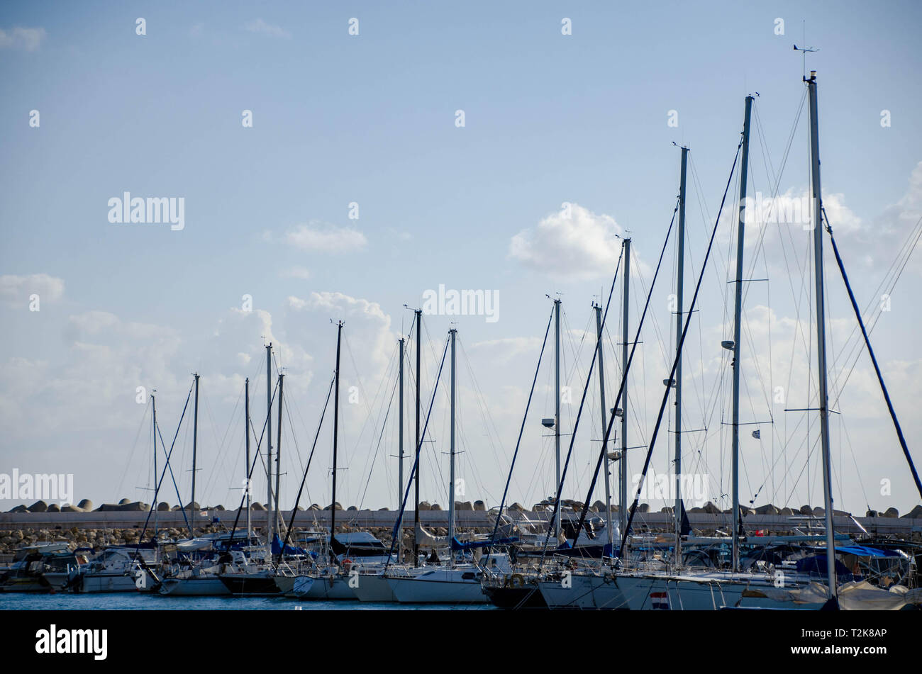 February 2019. Larnaca District, Cyprus. Zigi village port Stock Photo ...