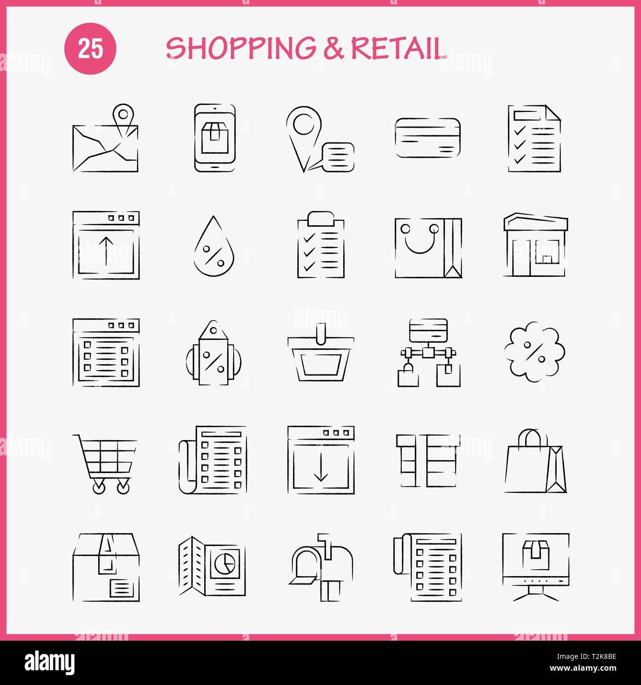 Shopping Hand Drawn Icon Pack For Designers And Developers. Icons Of ...