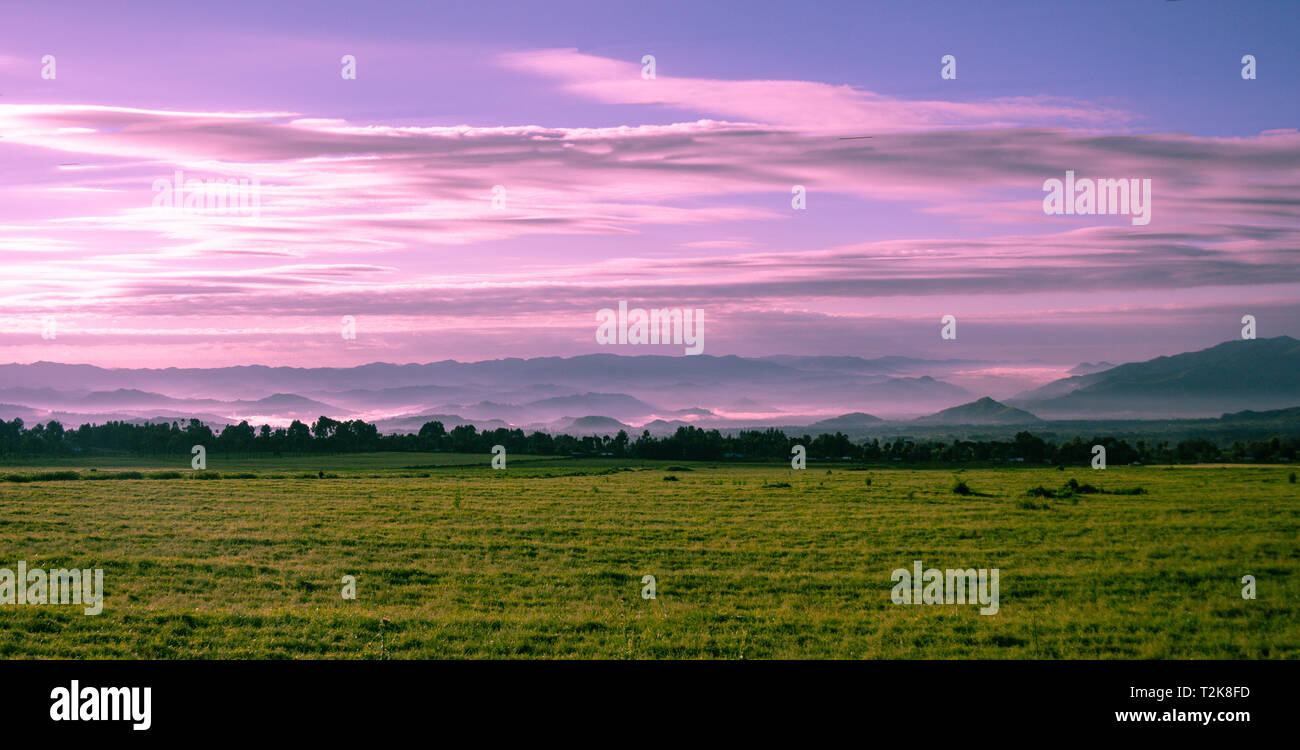 Volcanoes National Park, Rwanda landscape at sunset Stock Photo - Alamy