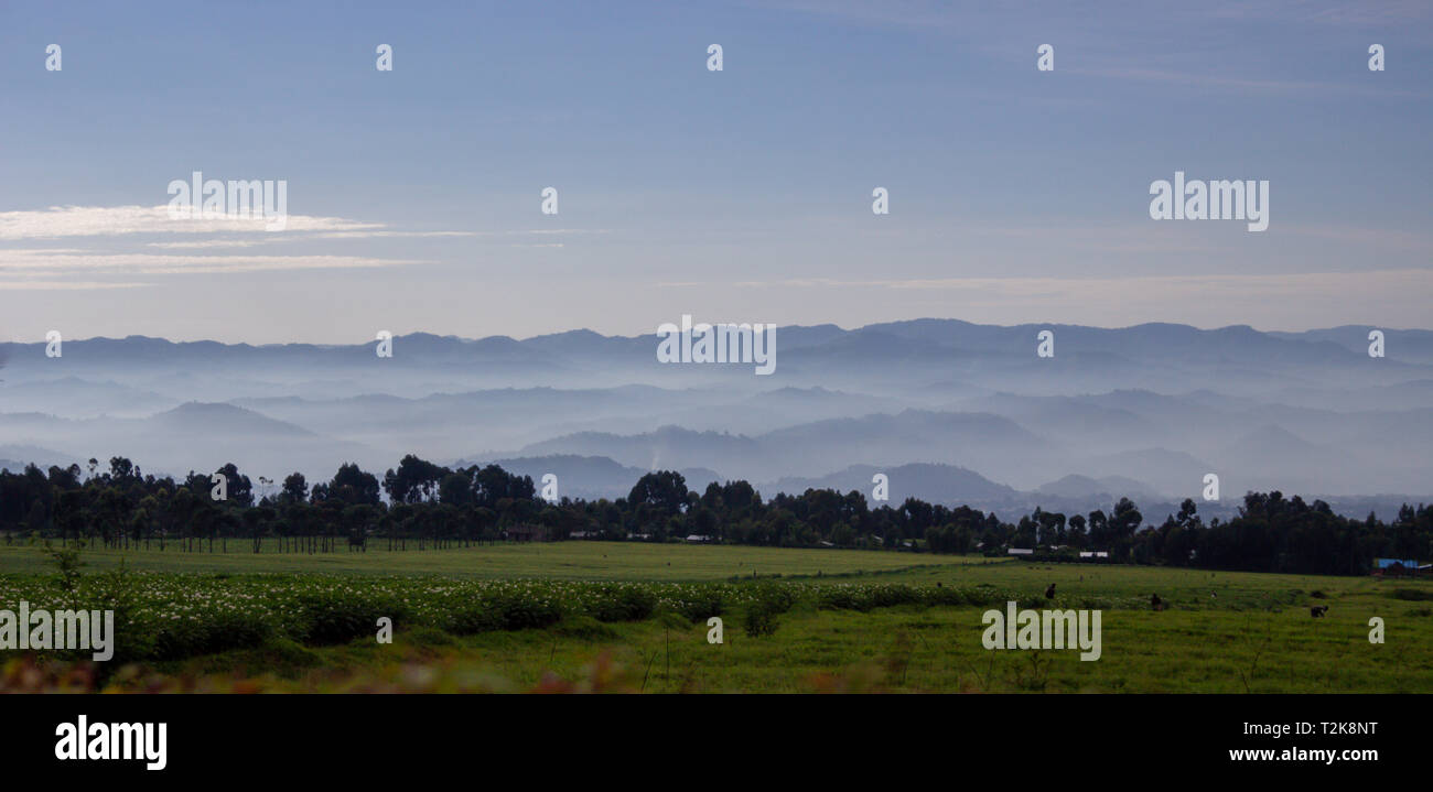 Beautiful landscape of Volcanoes National Park, Rwanda Stock Photo - Alamy
