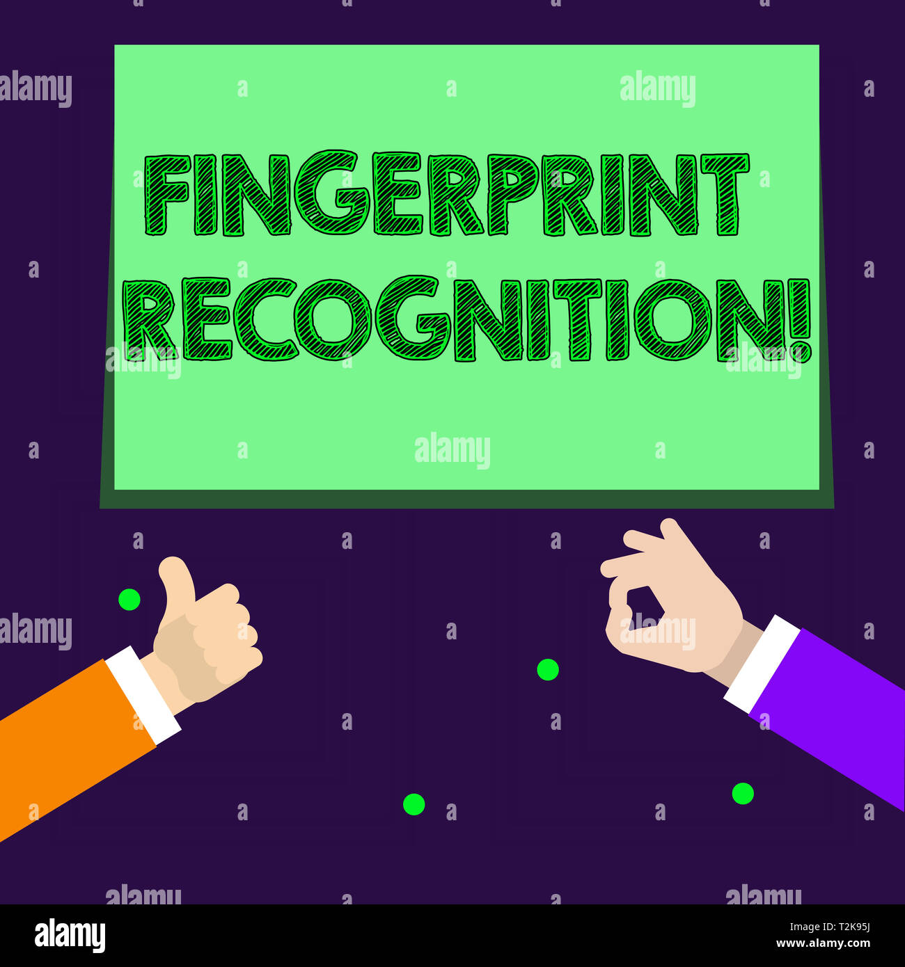 Writing note showing Fingerprint Recognition. Business concept for ...