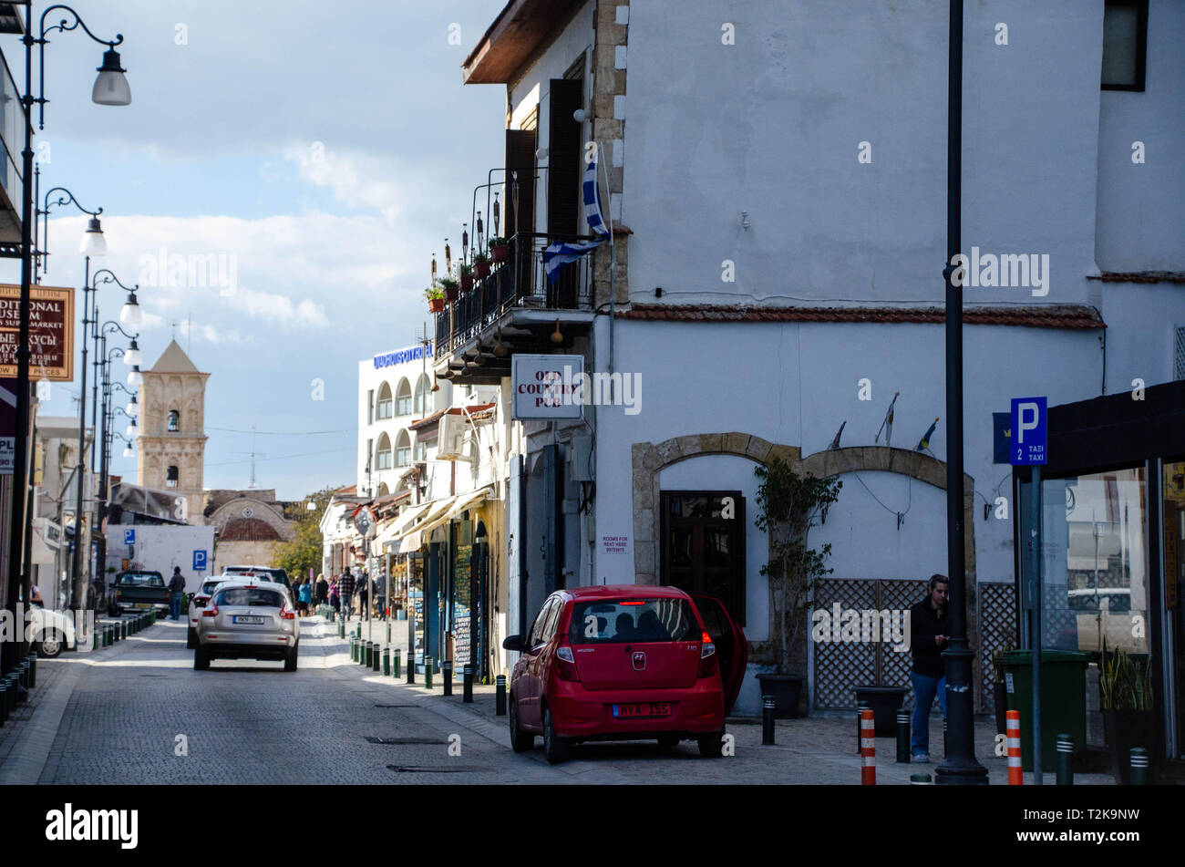 Street view in Larnaca, Cyprus. February 2019 Stock Photo - Alamy