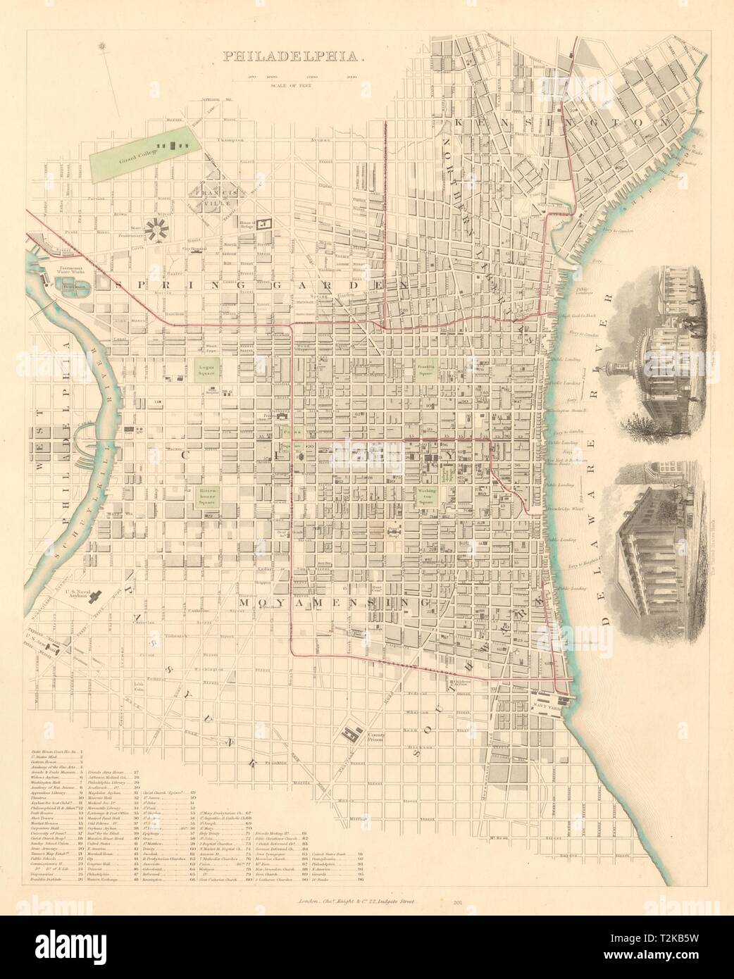 Map of pennsylvania with inset map of philadelphia hi-res stock ...