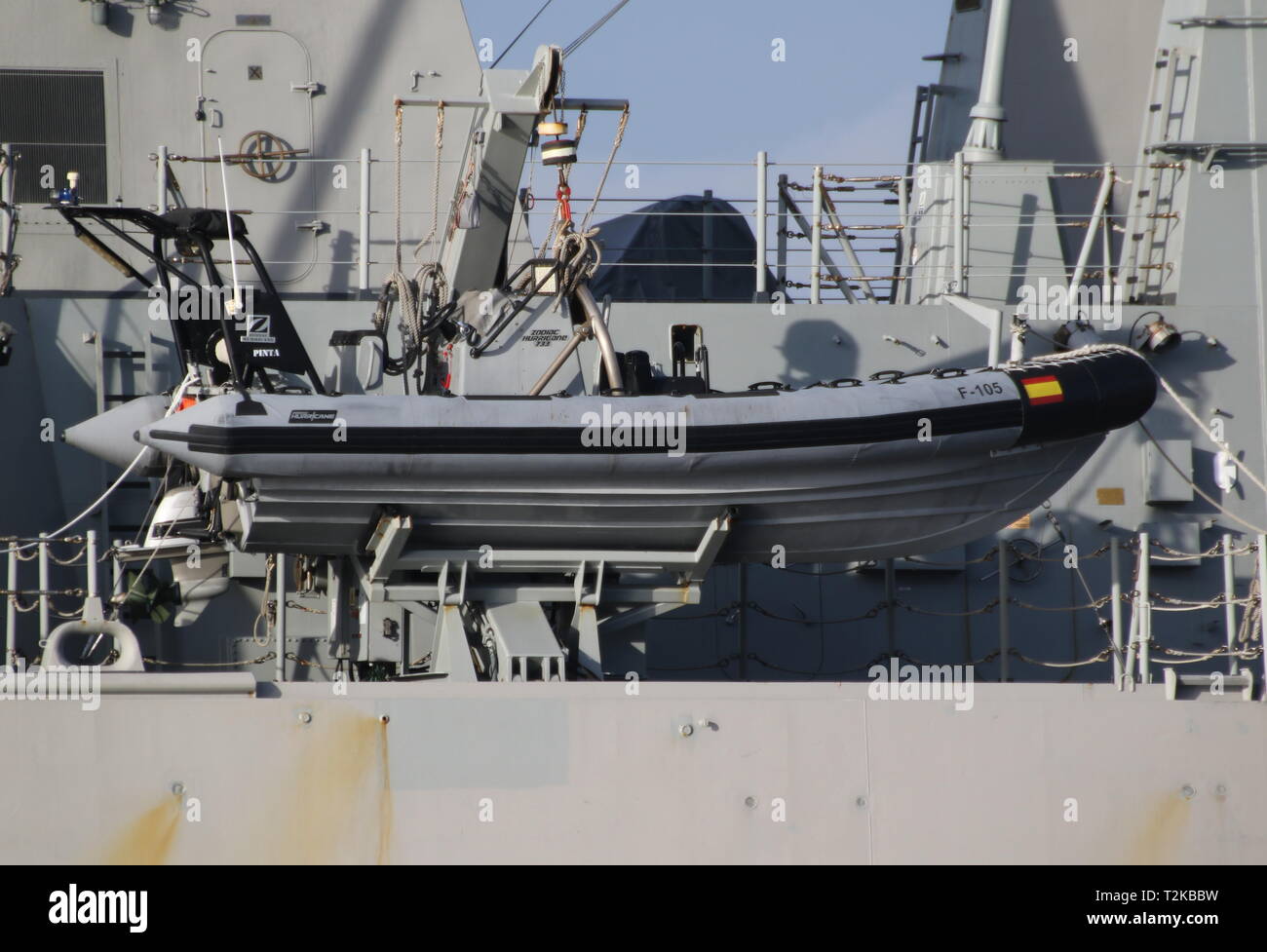 A Zodiac Hurricane RHIB noted on board the Spanish Navy frigate ...