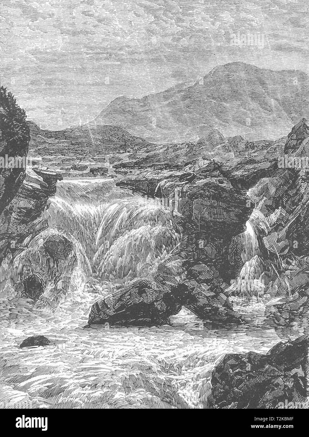 SCOTLAND. The Central Highlands. Bruar Water c1886 old antique print ...