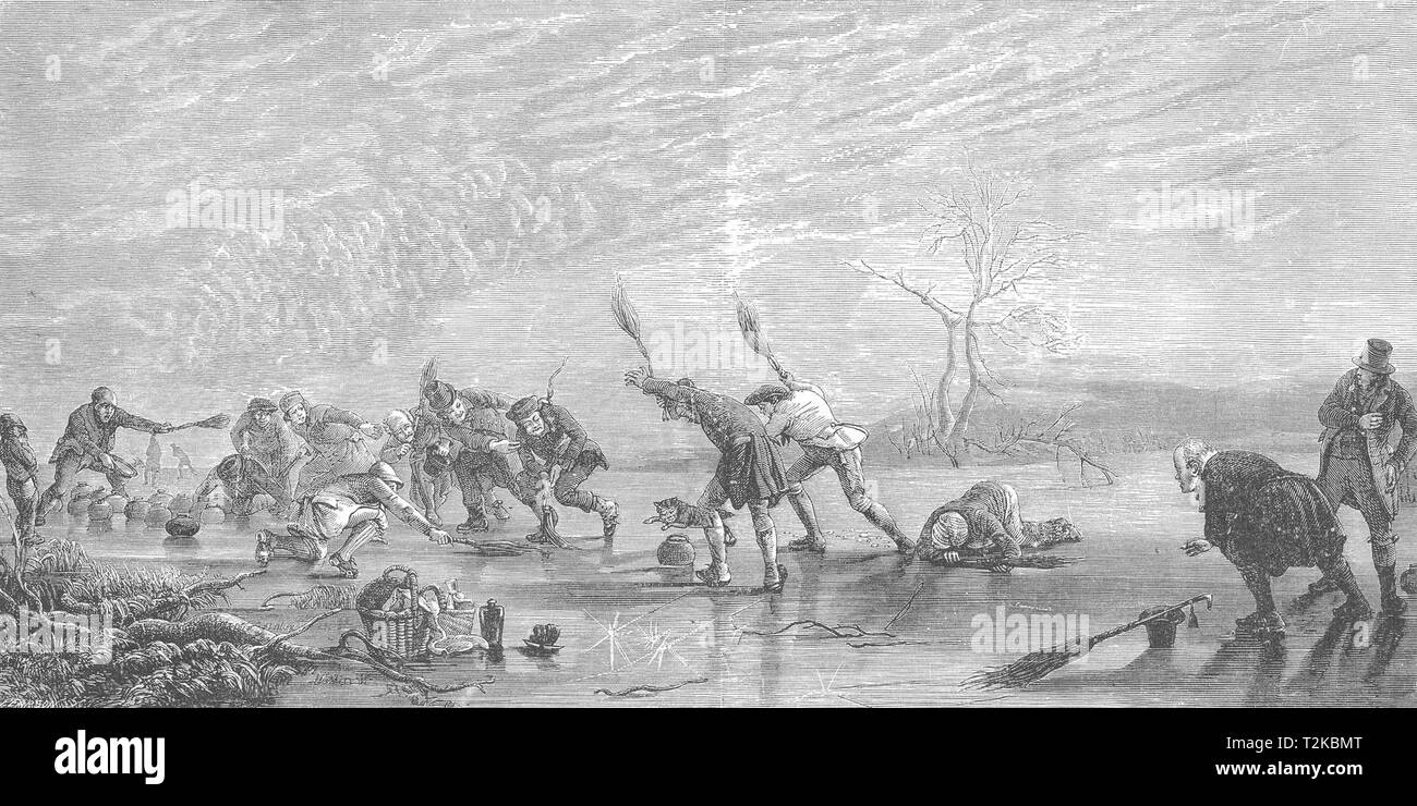 SCOTLAND. Curling c1886 old antique vintage print picture Stock Photo ...