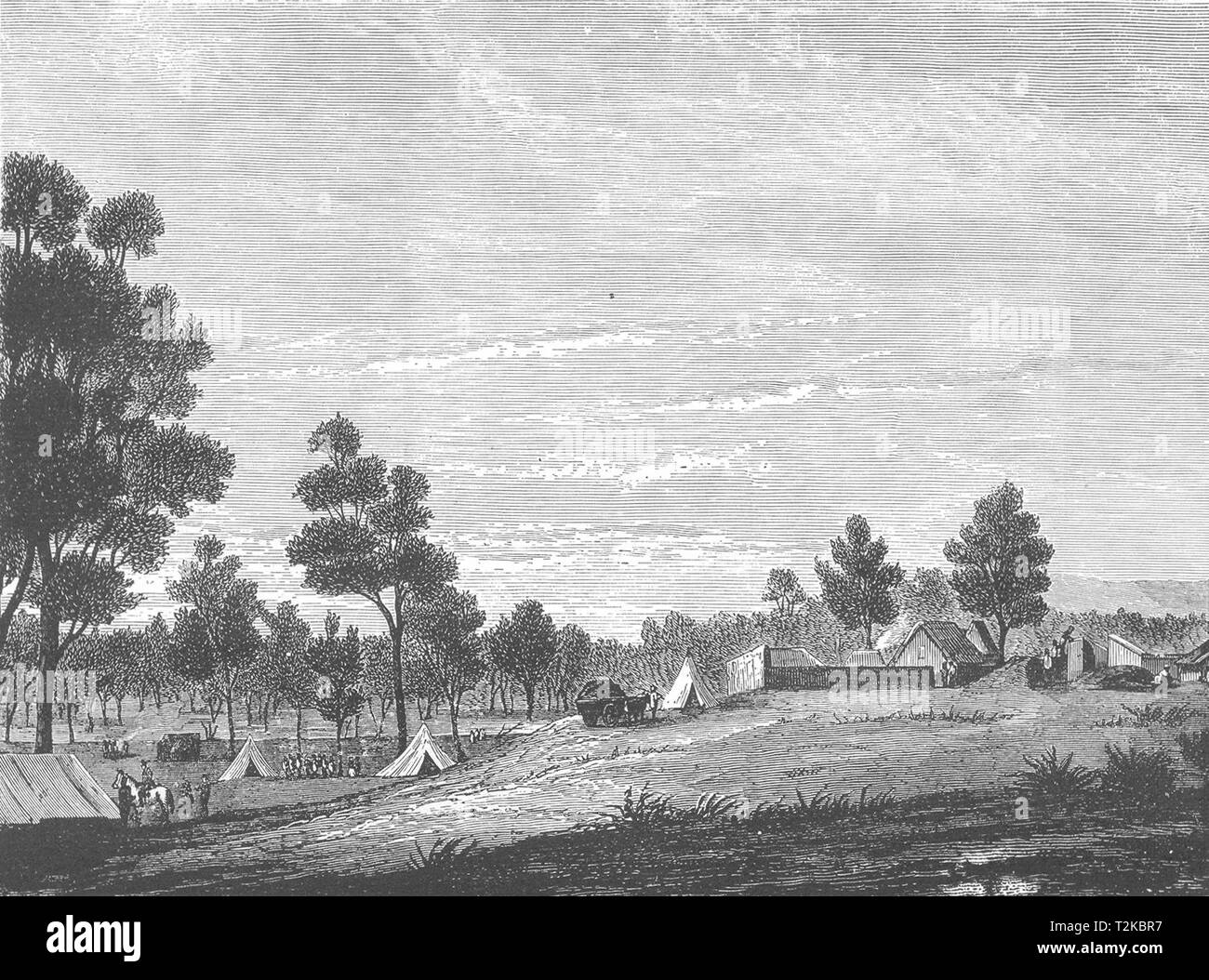 AUSTRALIA. South Australia. Adelaide in 1837 1886 old antique print ...