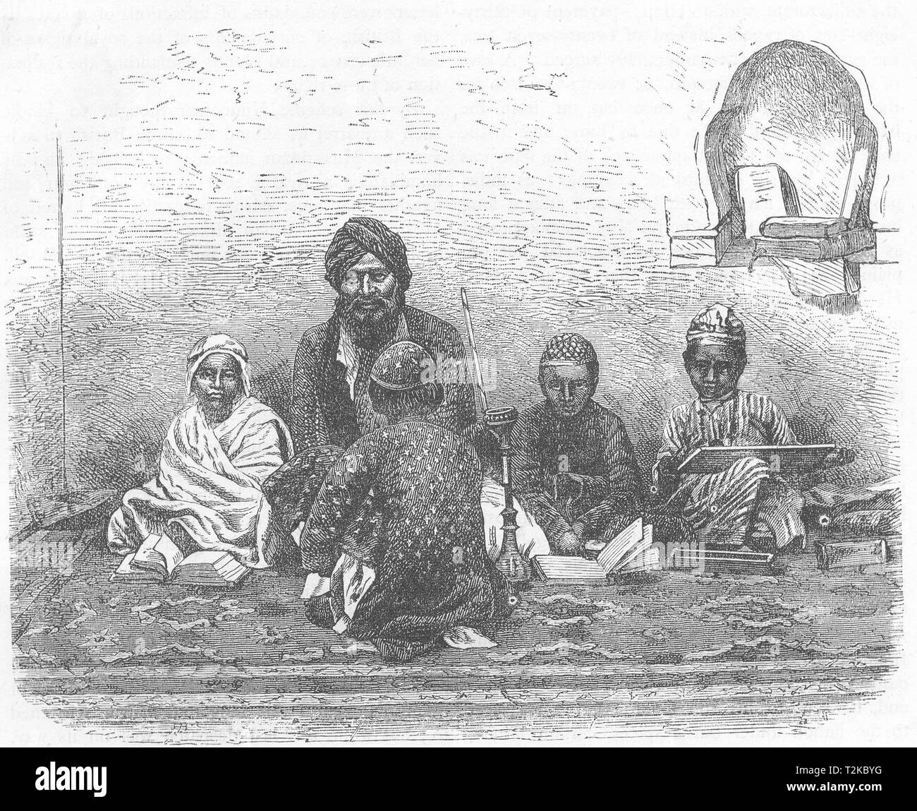 INDIA. Mussulman school at Allahabad c1880 old antique vintage print ...