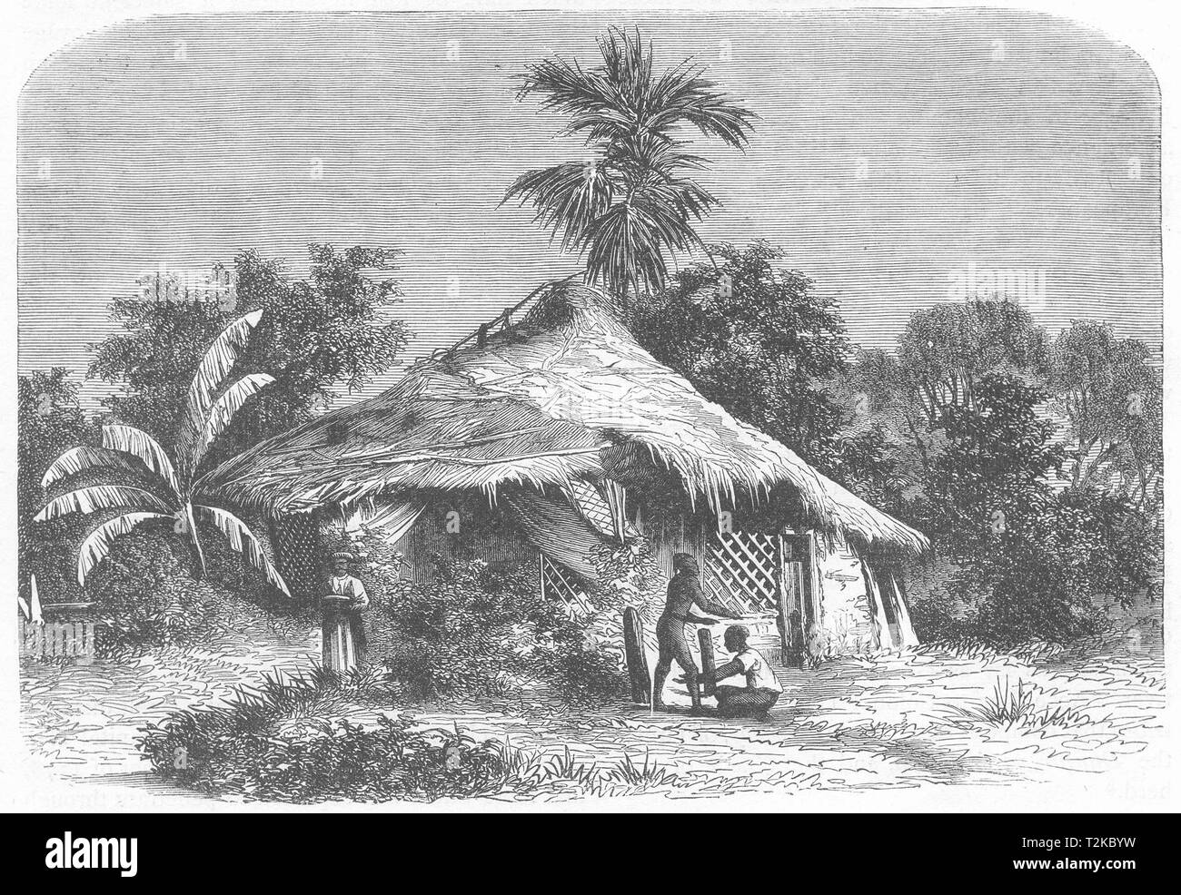 INDIA. Native hut at Mumbai c1880 old antique vintage print picture ...